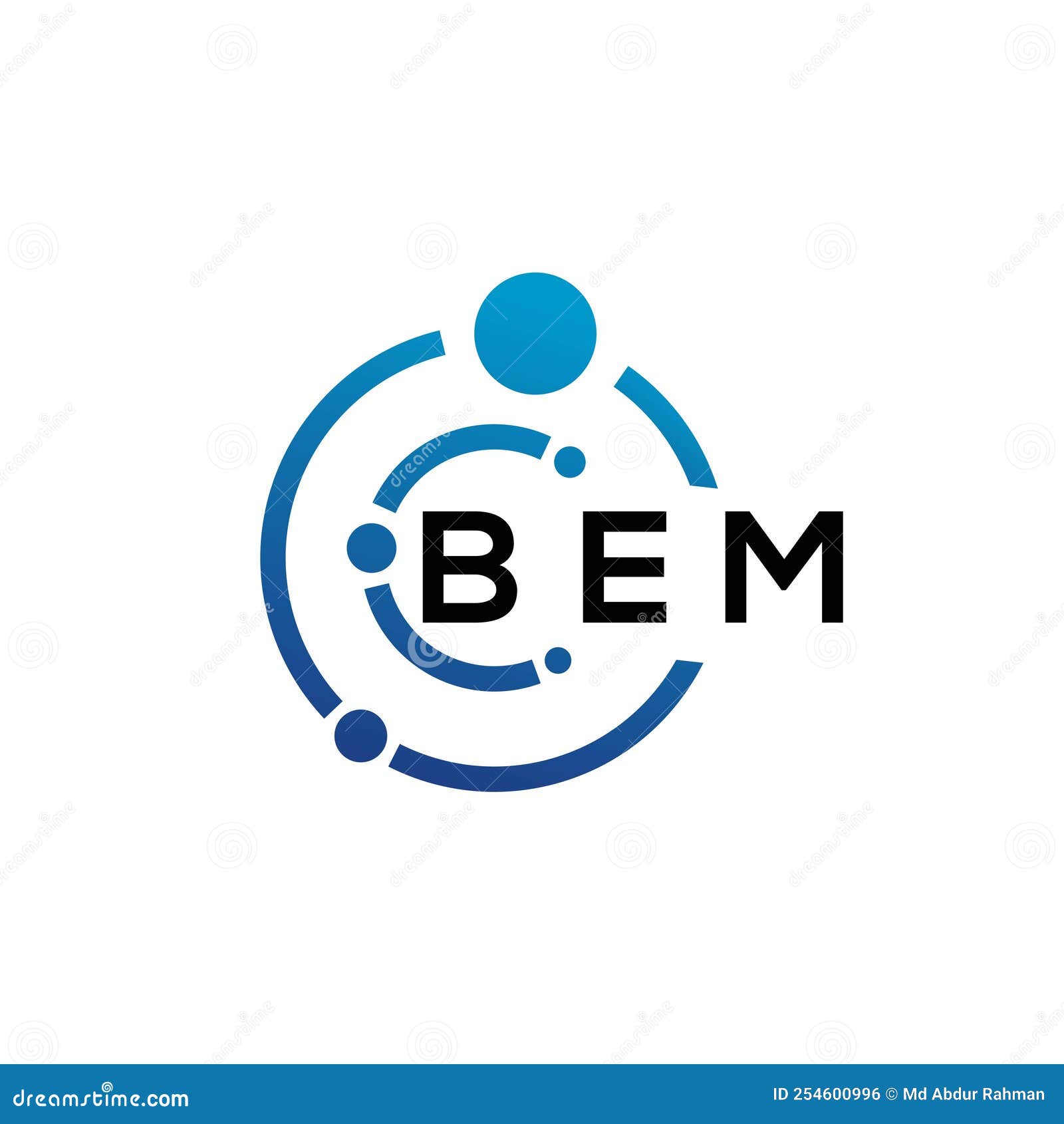 BEM Letter Logo Design On White Background. BEM Creative Initials ...