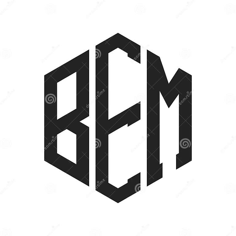 BEM Logo Design. Initial Letter BEM Monogram Logo Using Hexagon Shape ...