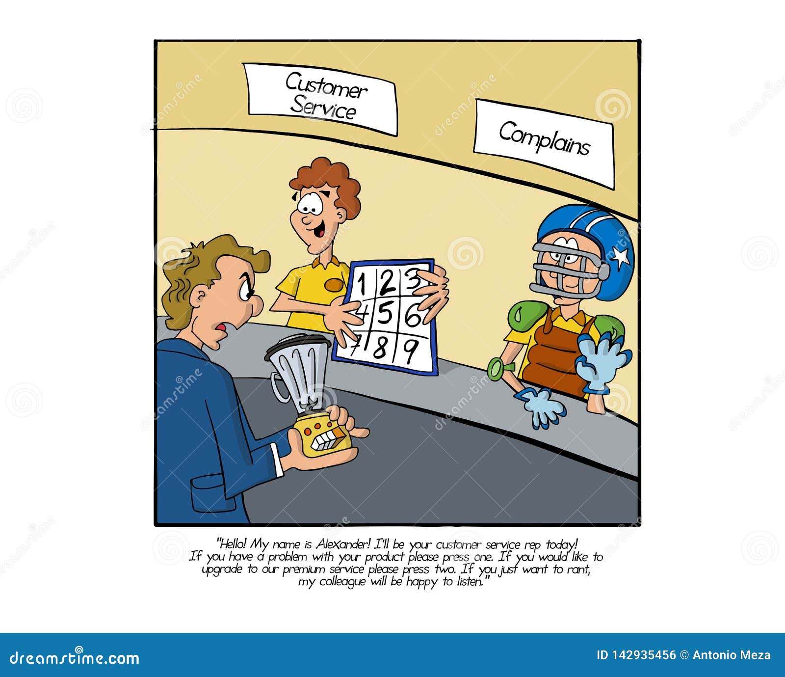 Angry Man Arriving To Customer Service Bar Stock Vector - Illustration ...