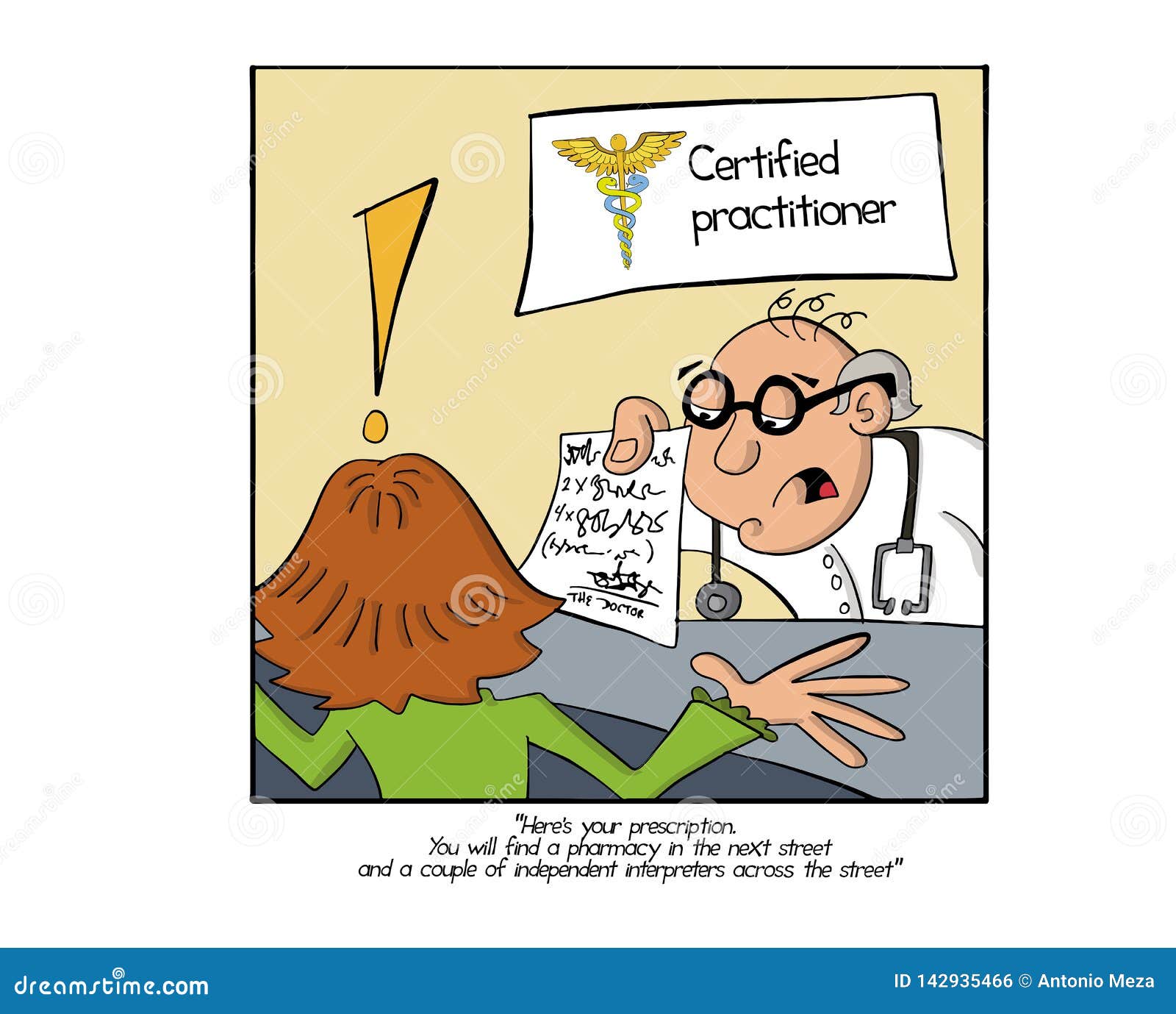 Doctor Offering an Impossible To Read Prescription. Stock Vector ...