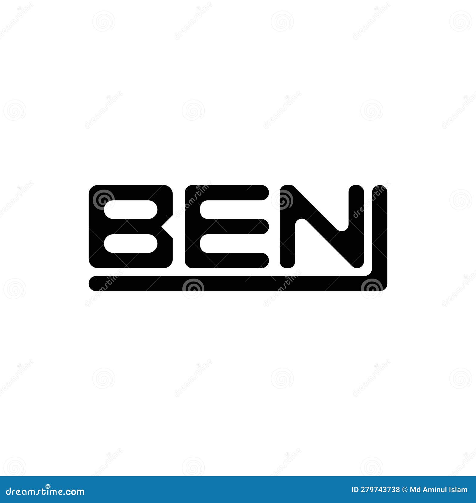 BEN Letter Logo Creative Design with Vector Graphic, BEN Stock Vector ...