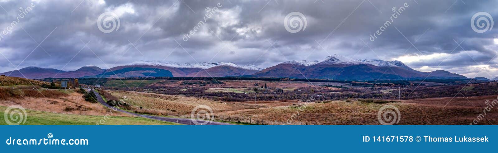 Ben Nevis Range in Autumn Seen from Spean Bridge. Stock Photo - Image ...