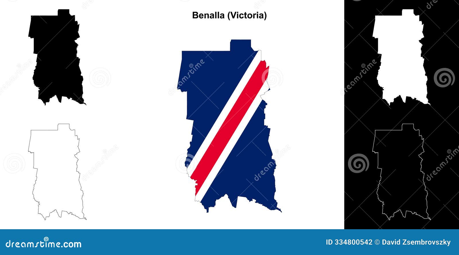 Benalla outline map stock illustration. Illustration of vector - 334800542