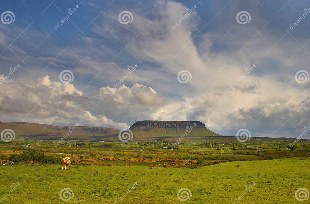 Benbulben stock image. Image of grass, scenic, sligo, green - 4642543