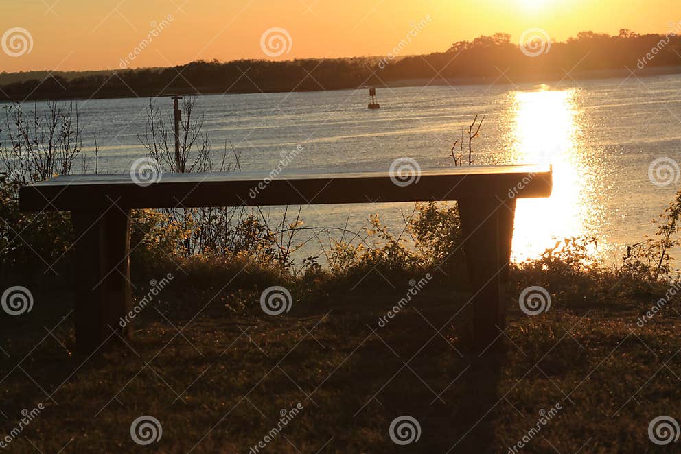 Sunset Bench stock photo. Image of landscape, nature - 100875478