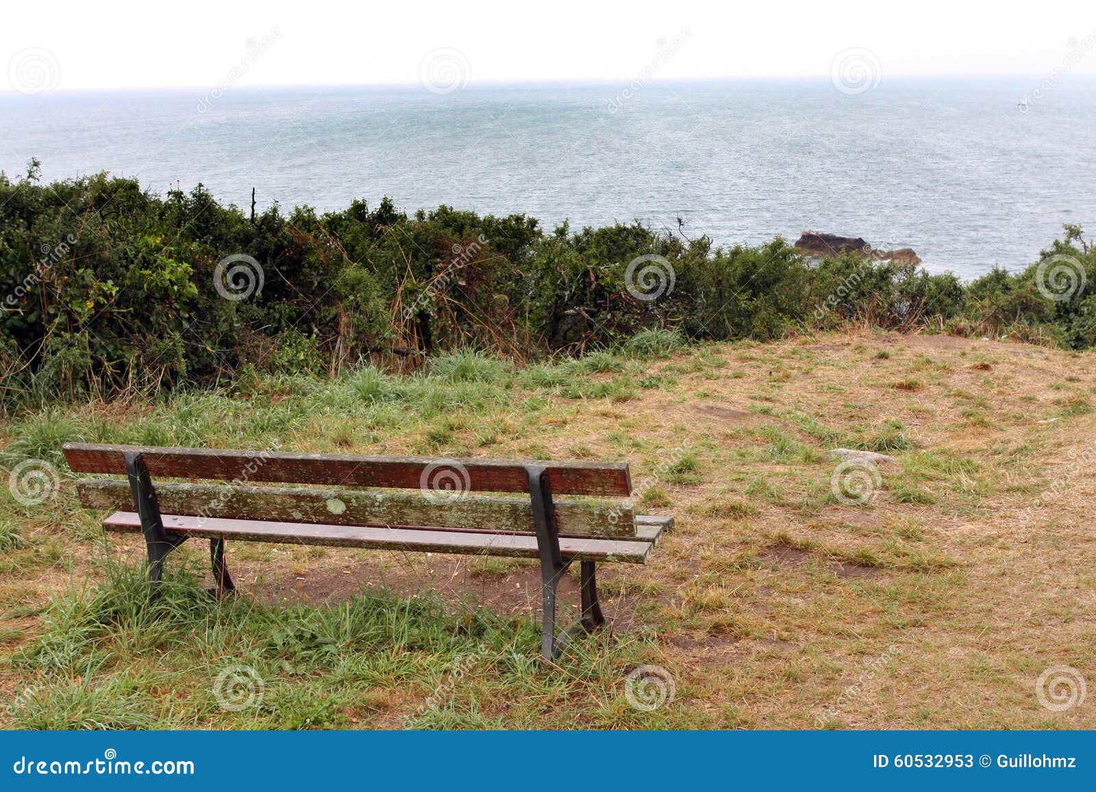 Bench along the ocean stock image. Image of view, brittany - 60532953