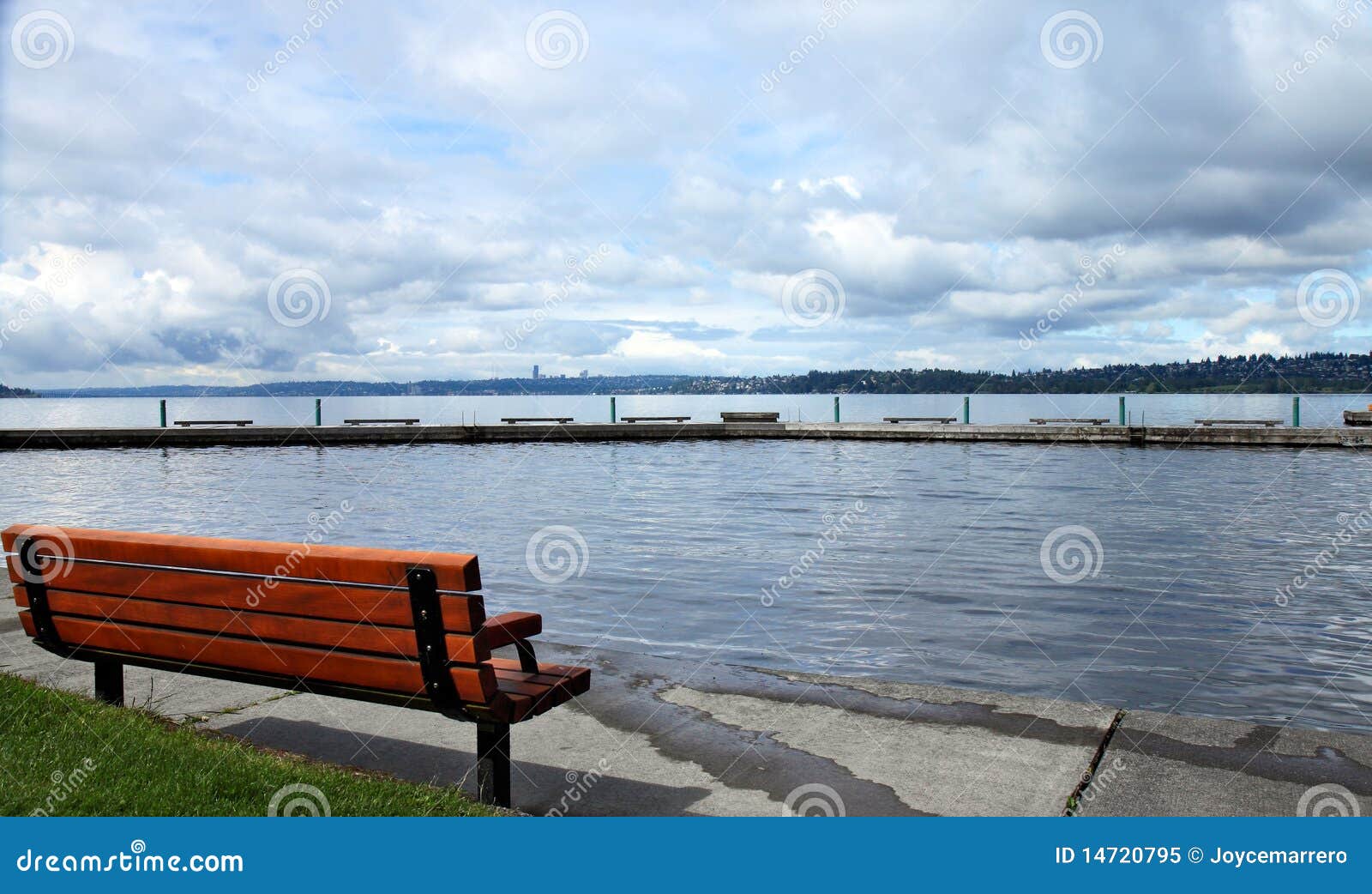 Bench Along the Shore stock image. Image of recreation - 14720795