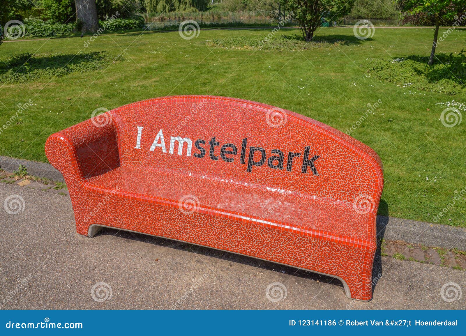 Bench at the Amstelpark Amsterdam the Netherlands 2018 Editorial Photo ...