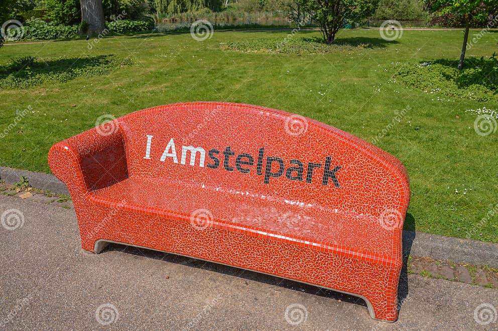 Bench at the Amstelpark Amsterdam the Netherlands 2018 Editorial Photo ...