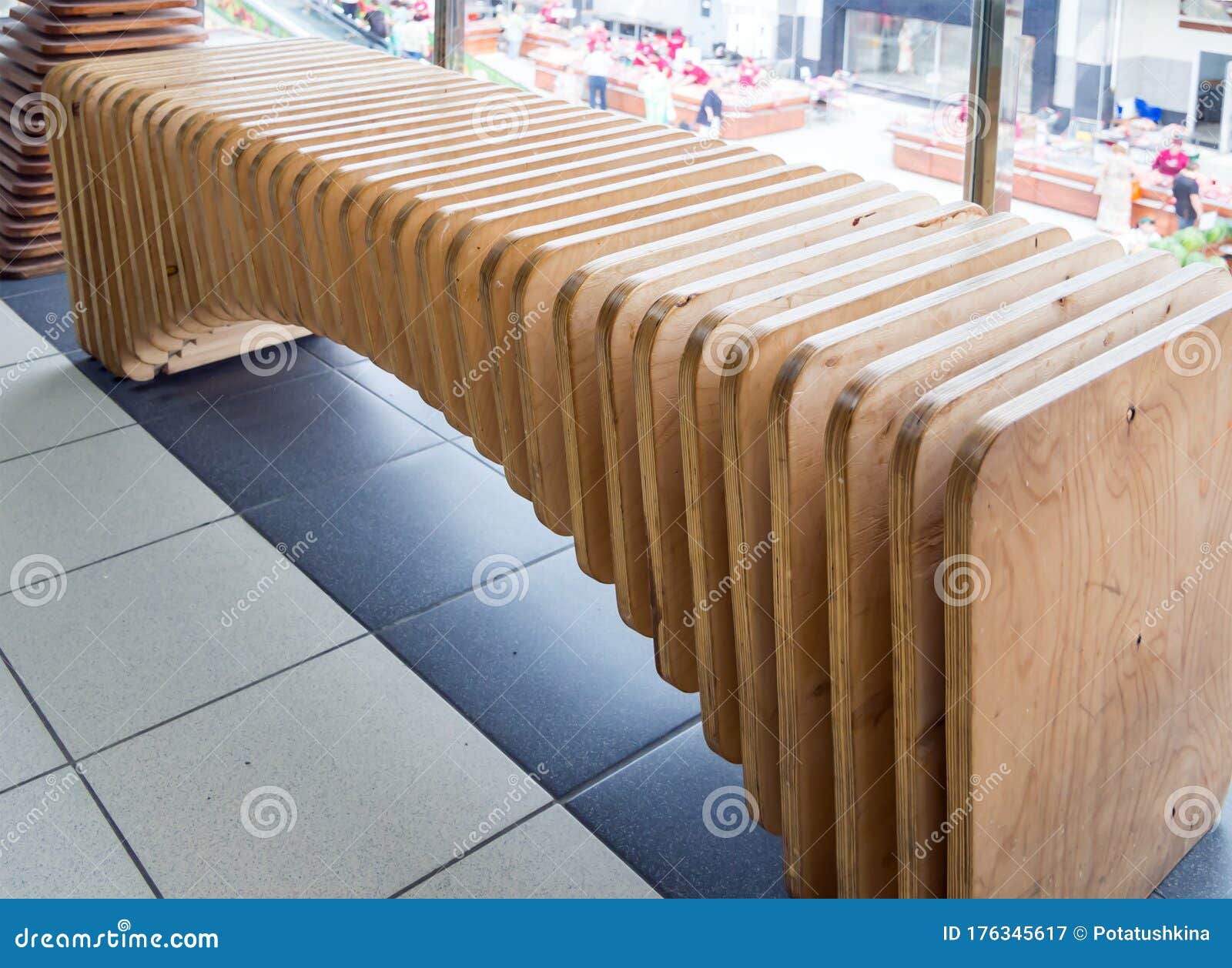 Bench Assembled by Their Wooden Parallel Plates Stock Image - Image of ...
