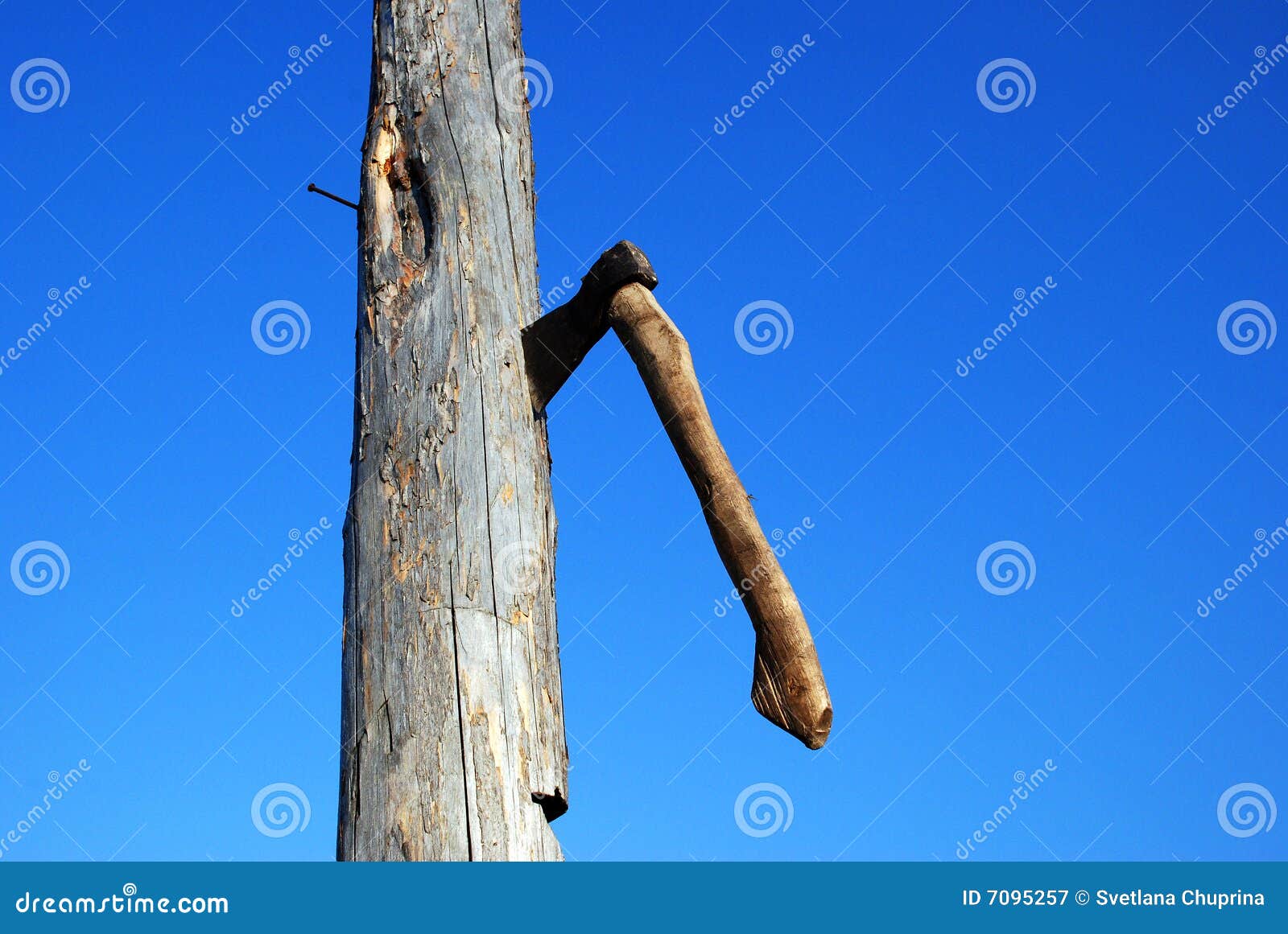 Bench Axe in the Sky Backgraund Stock Image - Image of tool, hatchet ...