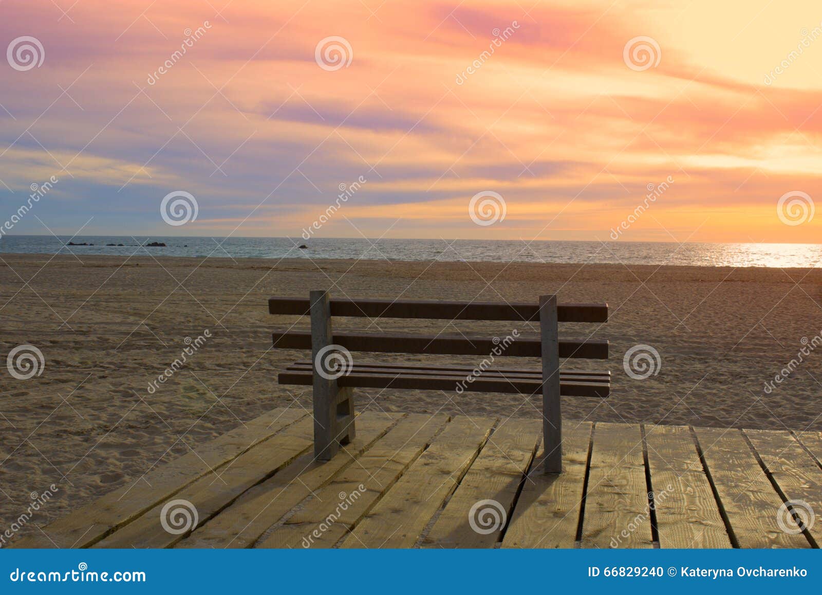 Bench on a Background of Ocean Stock Photo - Image of freedom, seat ...