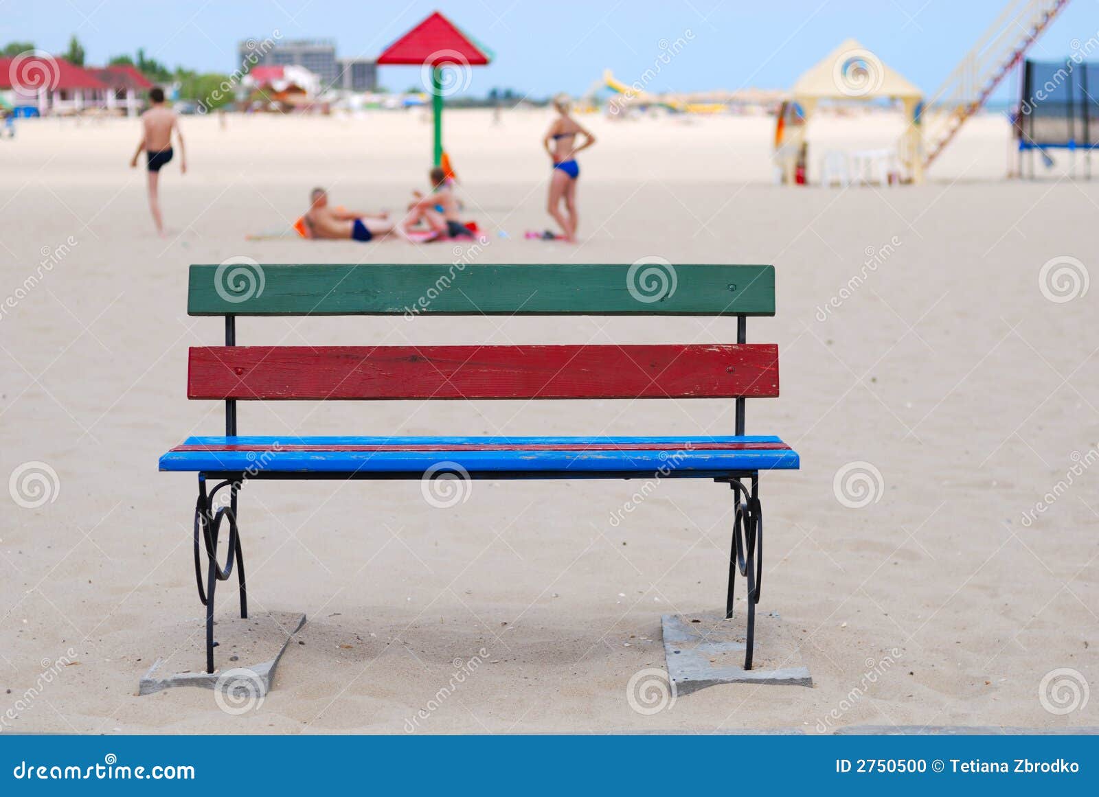 Bench on the beach stock photo. Image of recreation, sand - 2750500