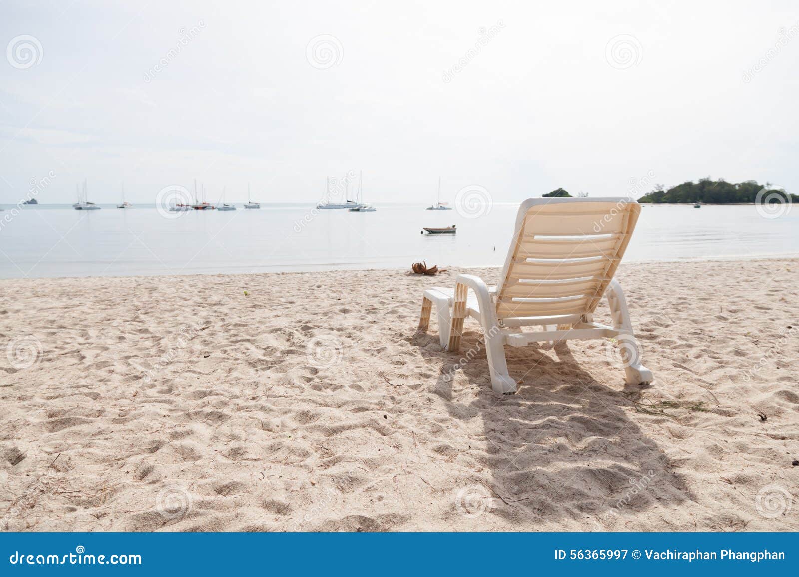 Bench on the beach stock image. Image of nature, asia - 56365997