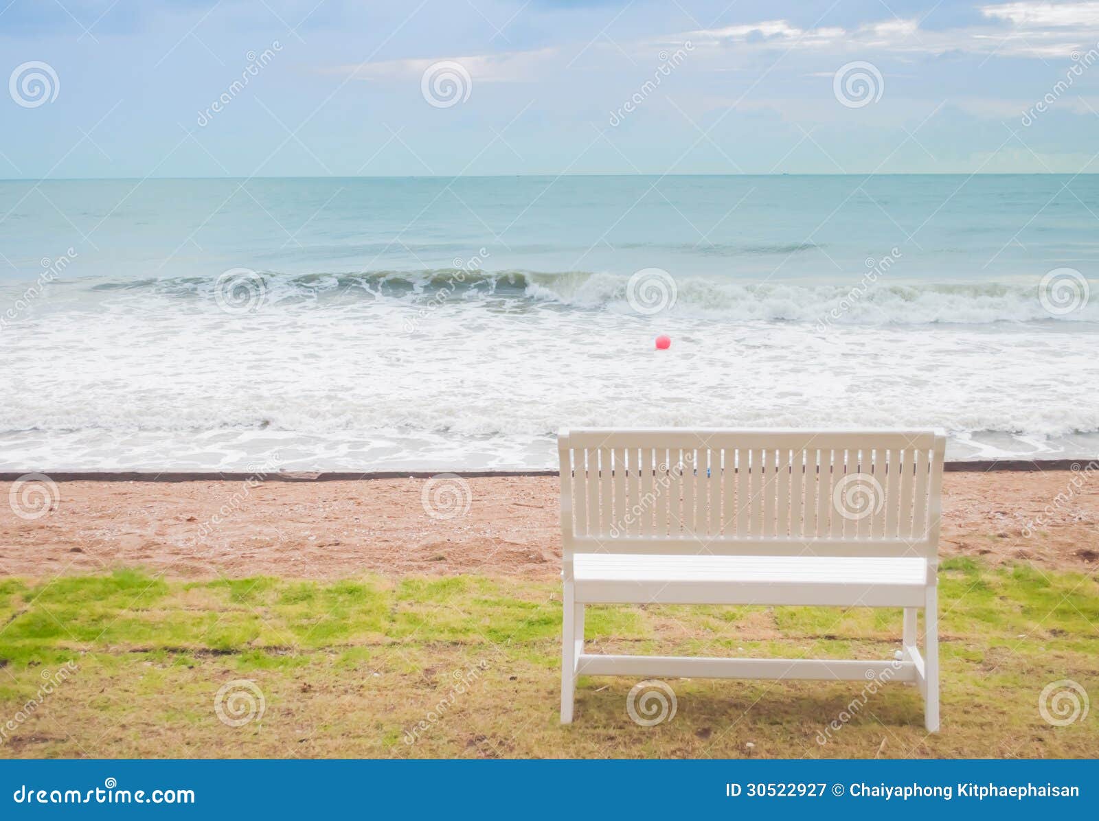 Bench on the Beach stock image. Image of empty, concrete - 30522927