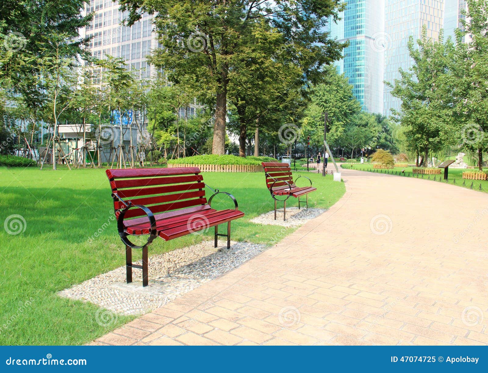 Bench in the Beautiful Park Stock Image - Image of modern, field: 47074725