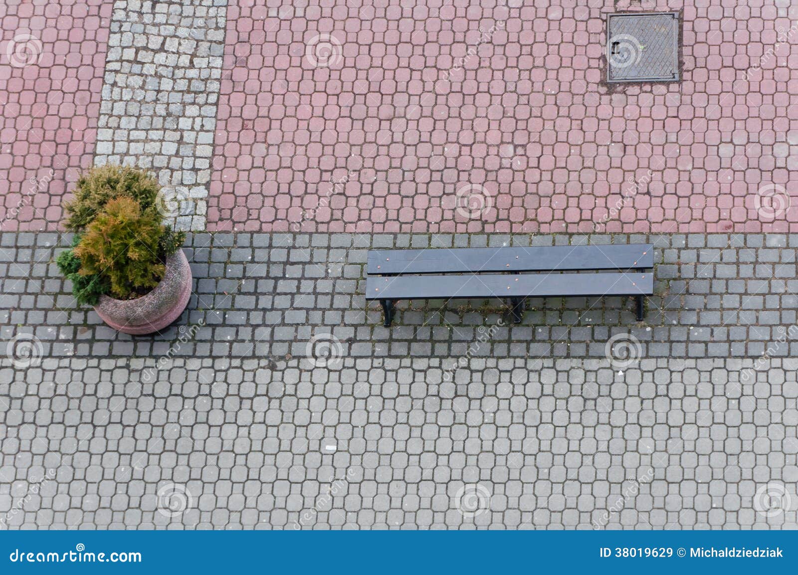 Bench - Bird s eye view stock image. Image of roof, facade - 38019629