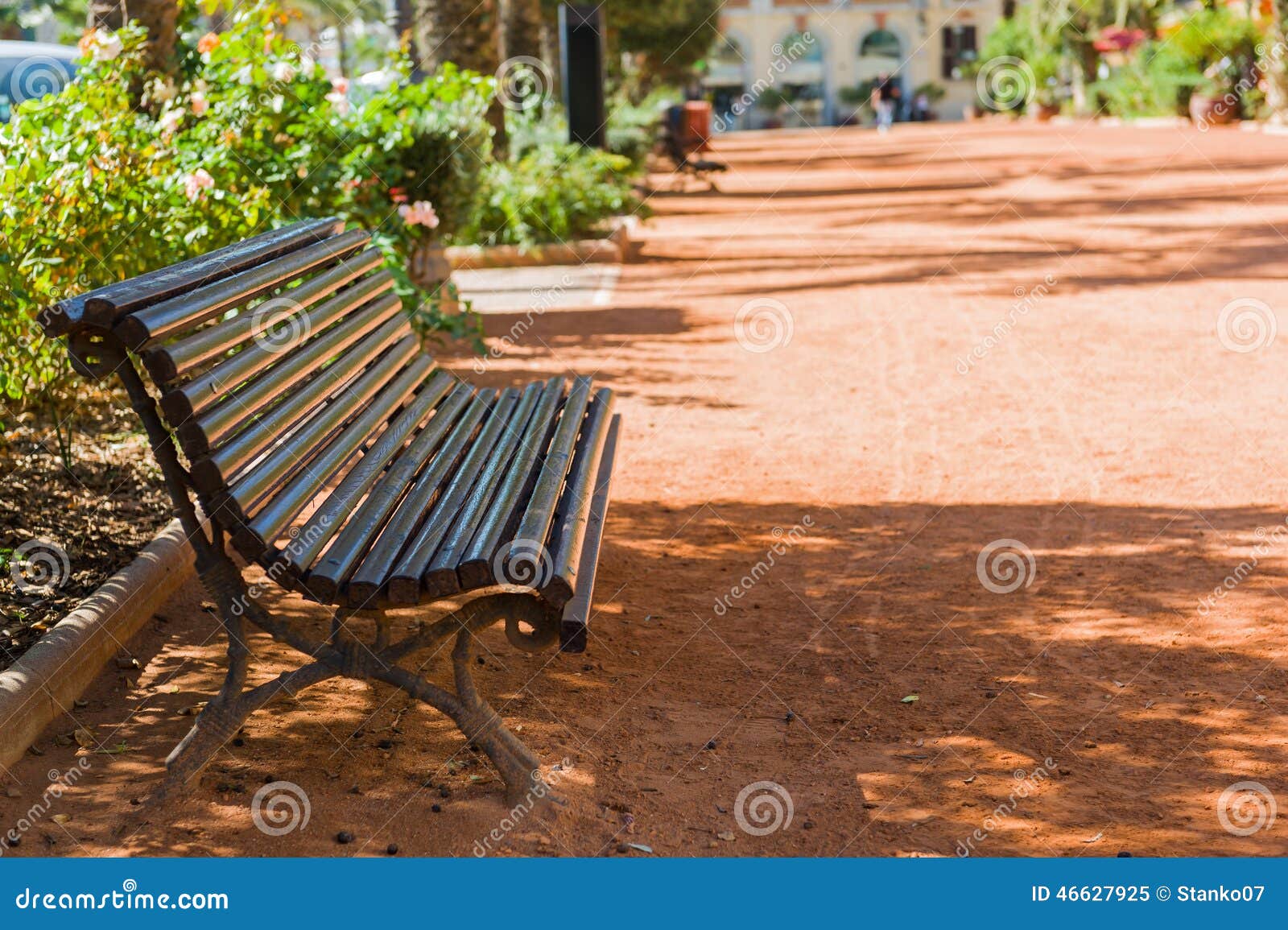 Bench in a city park stock image. Image of botanic, calm - 46627925
