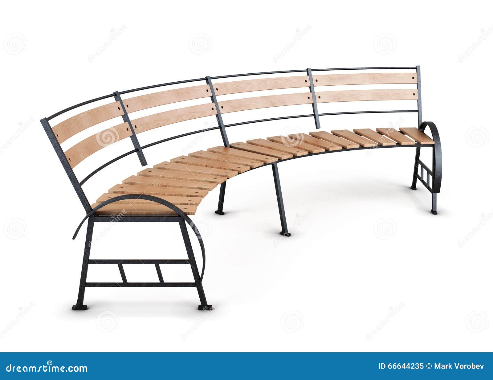 Bench City Park on a White Background. 3d Render Image Stock ...