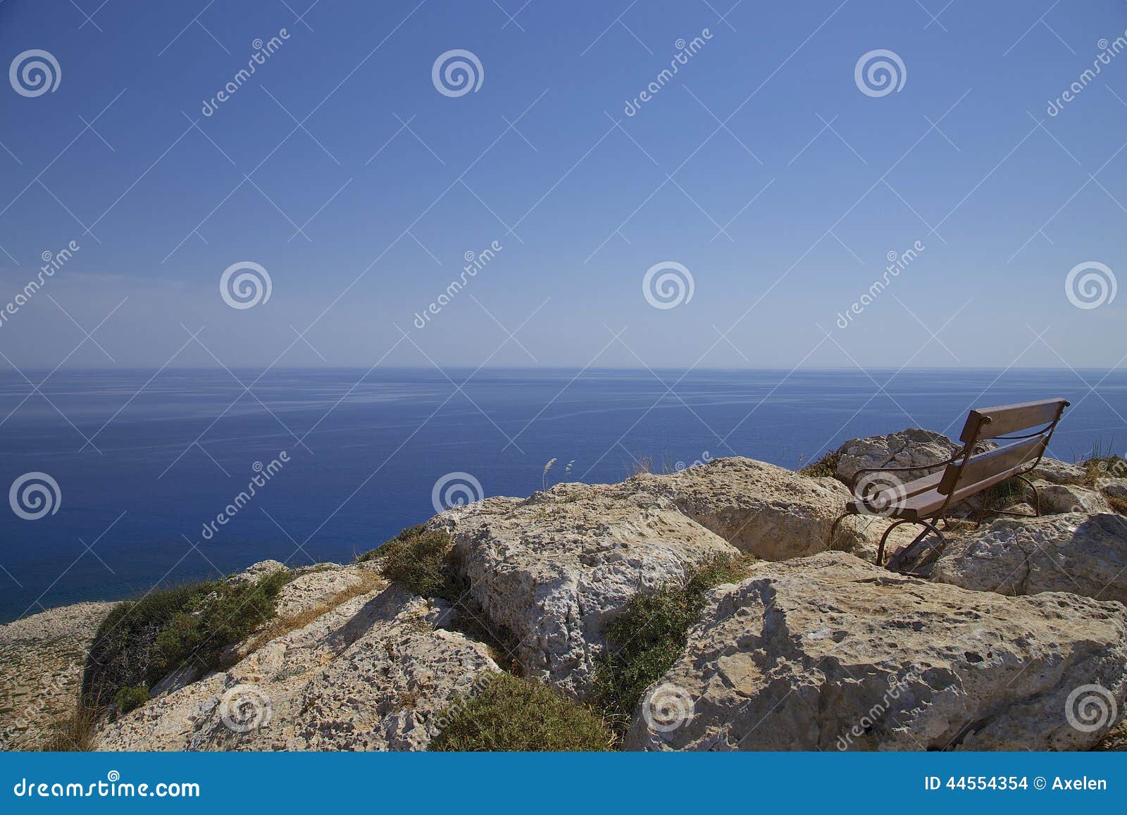 Bench on a cliff stock photo. Image of landscape, clear - 44554354