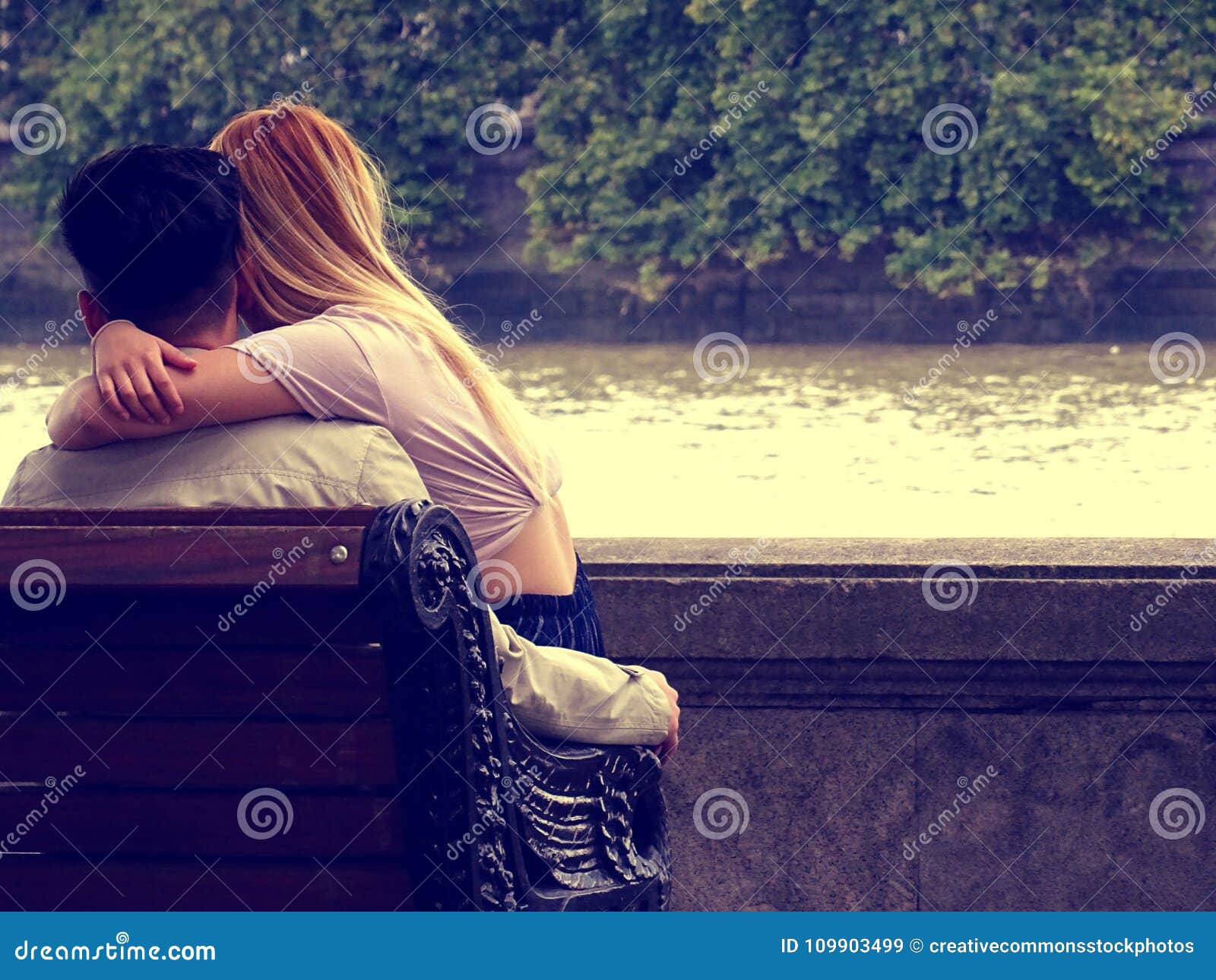 Bench, Couple, Hugging Picture. Image: 109903499