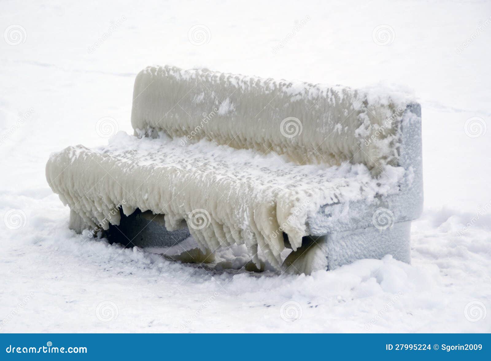 Bench covered with ice stock photo. Image of fall, russian - 27995224
