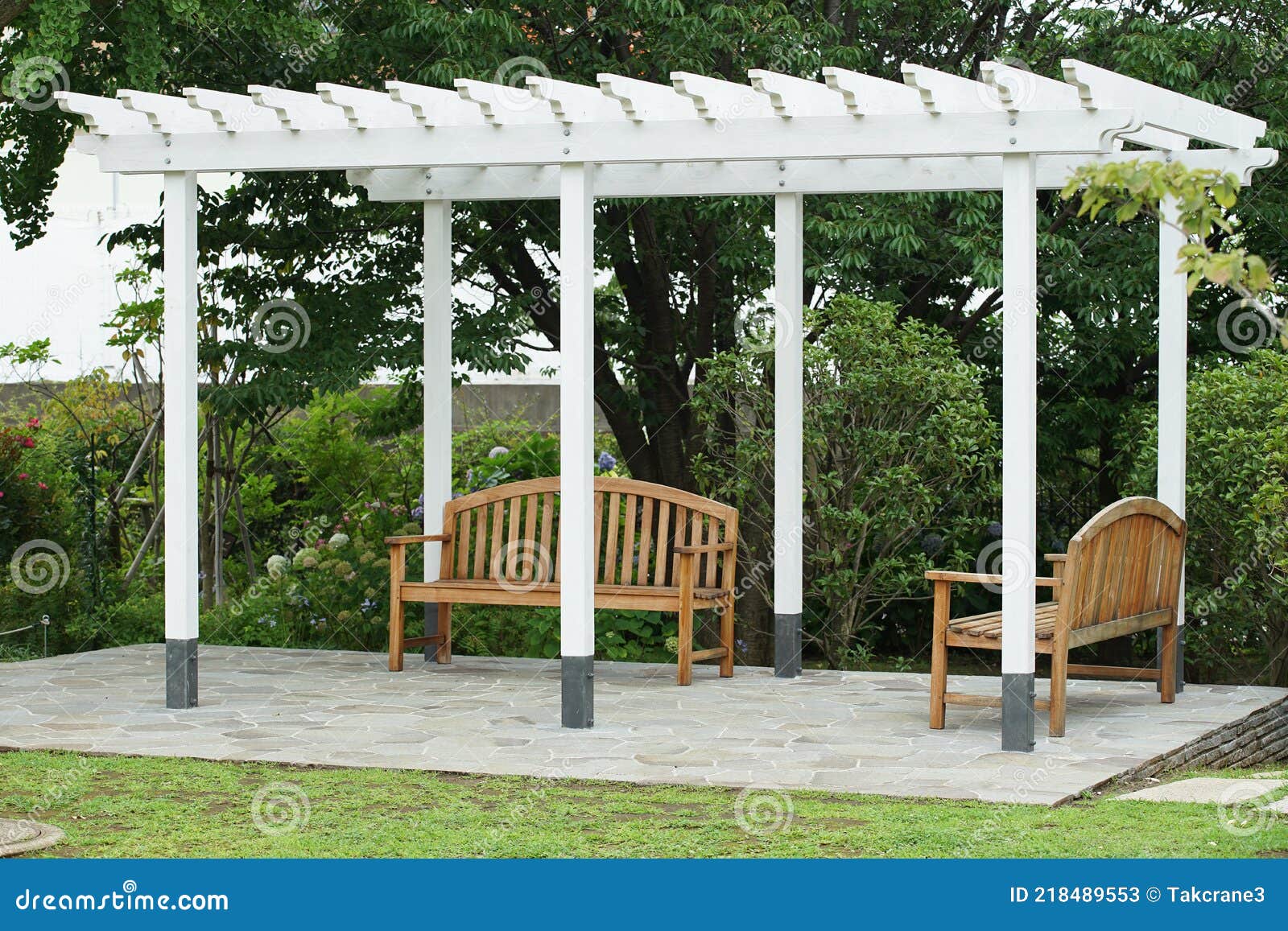 Bench stock image. Image of outdoor, green, covered - 218489553