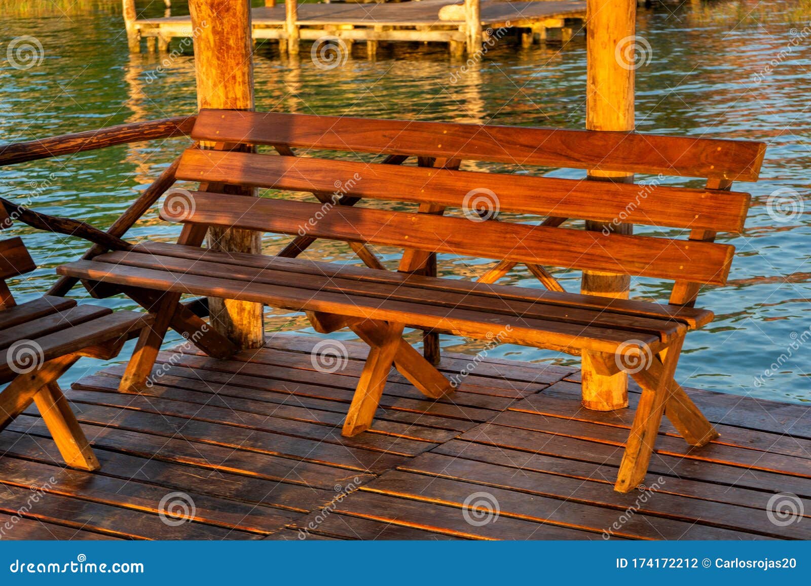 Bench in dock stock photo. Image of coastline, beatiful - 174172212