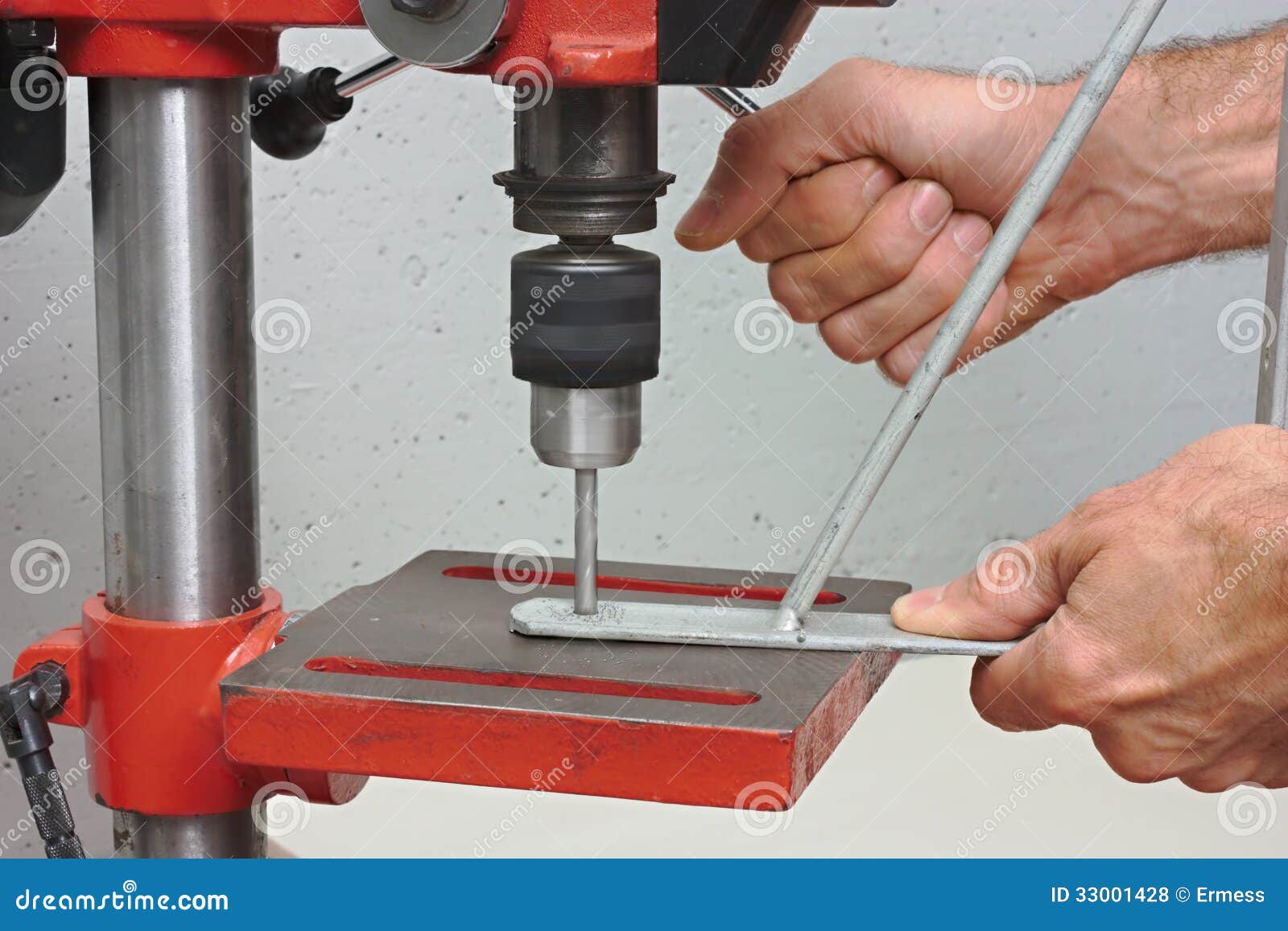Bench drill stock photo. Image of hole, drilling, hand - 33001428