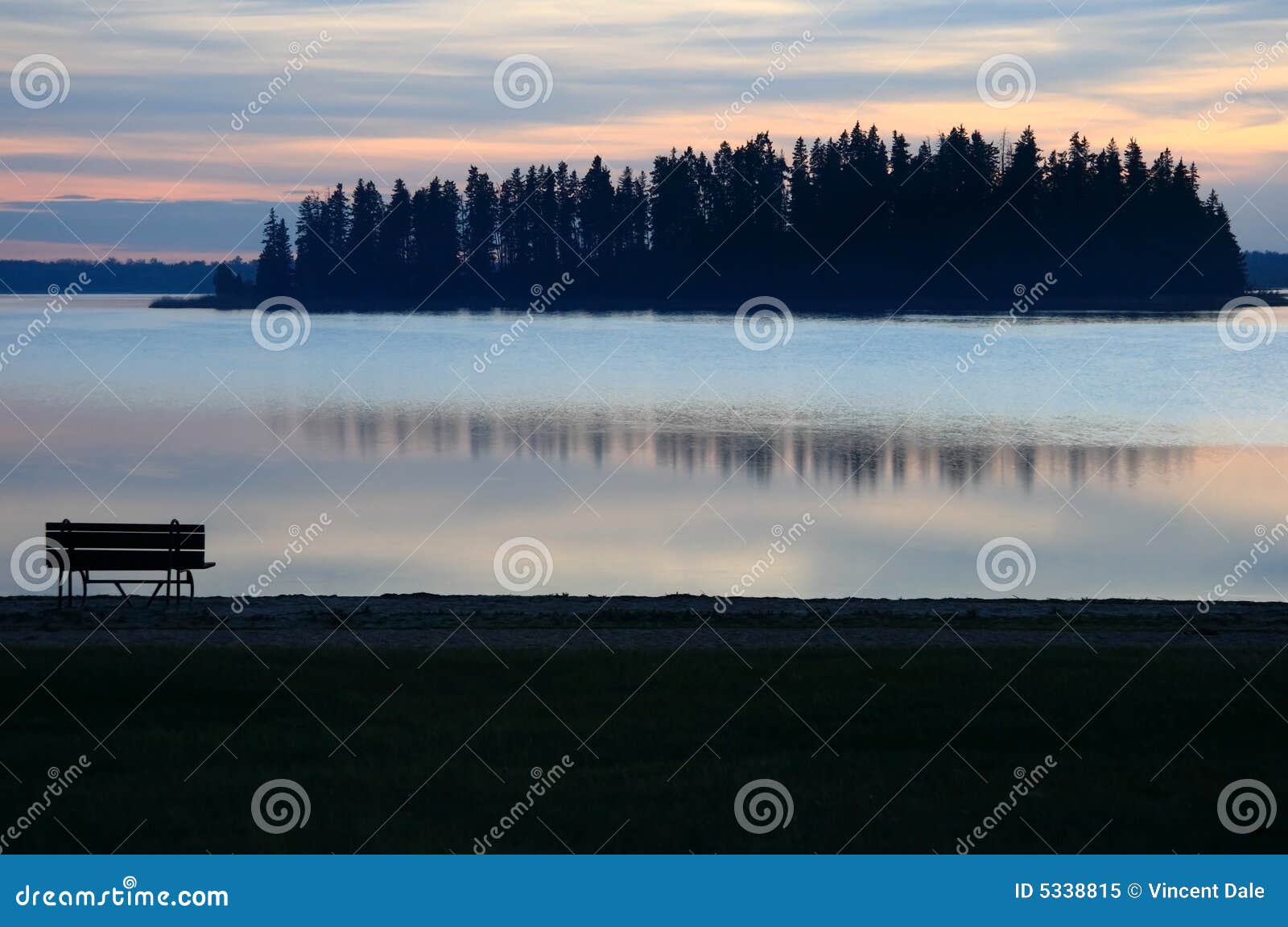 Bench at Dusk stock image. Image of evening, quiet, outside - 5338815