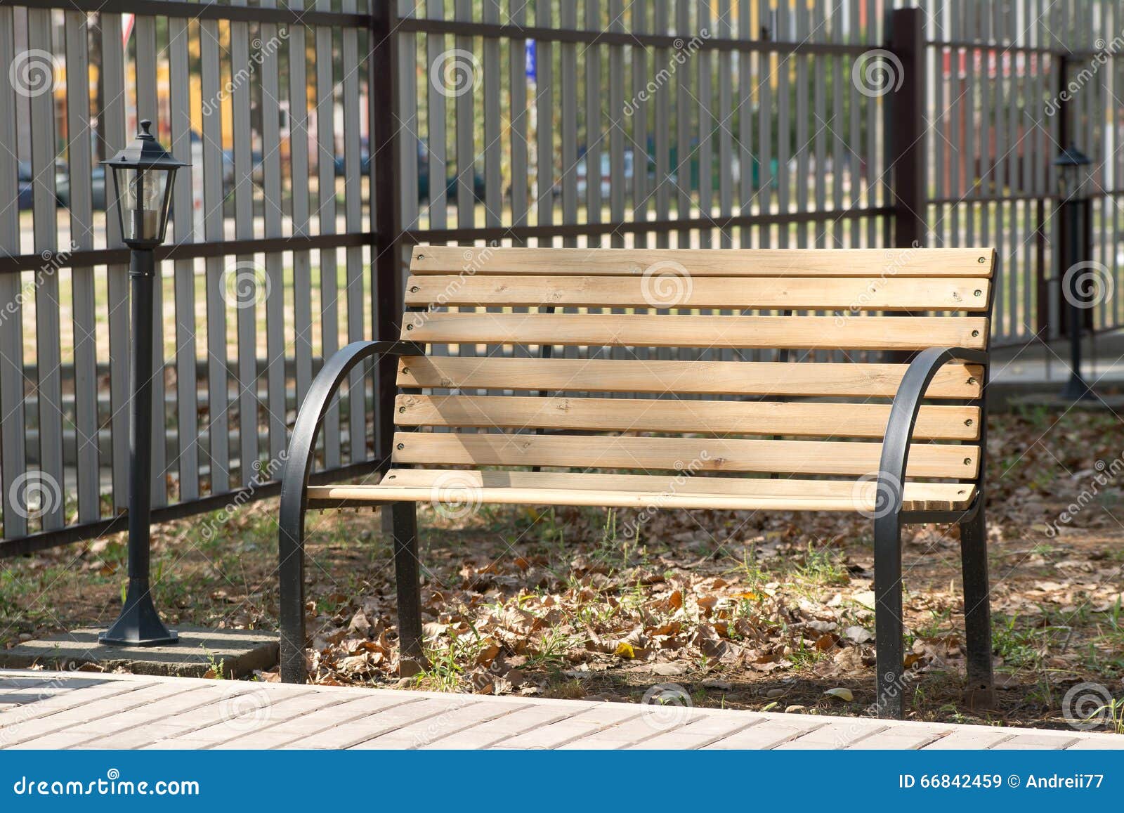 Bench fence stock image. Image of gate, fence, park, chair - 66842459