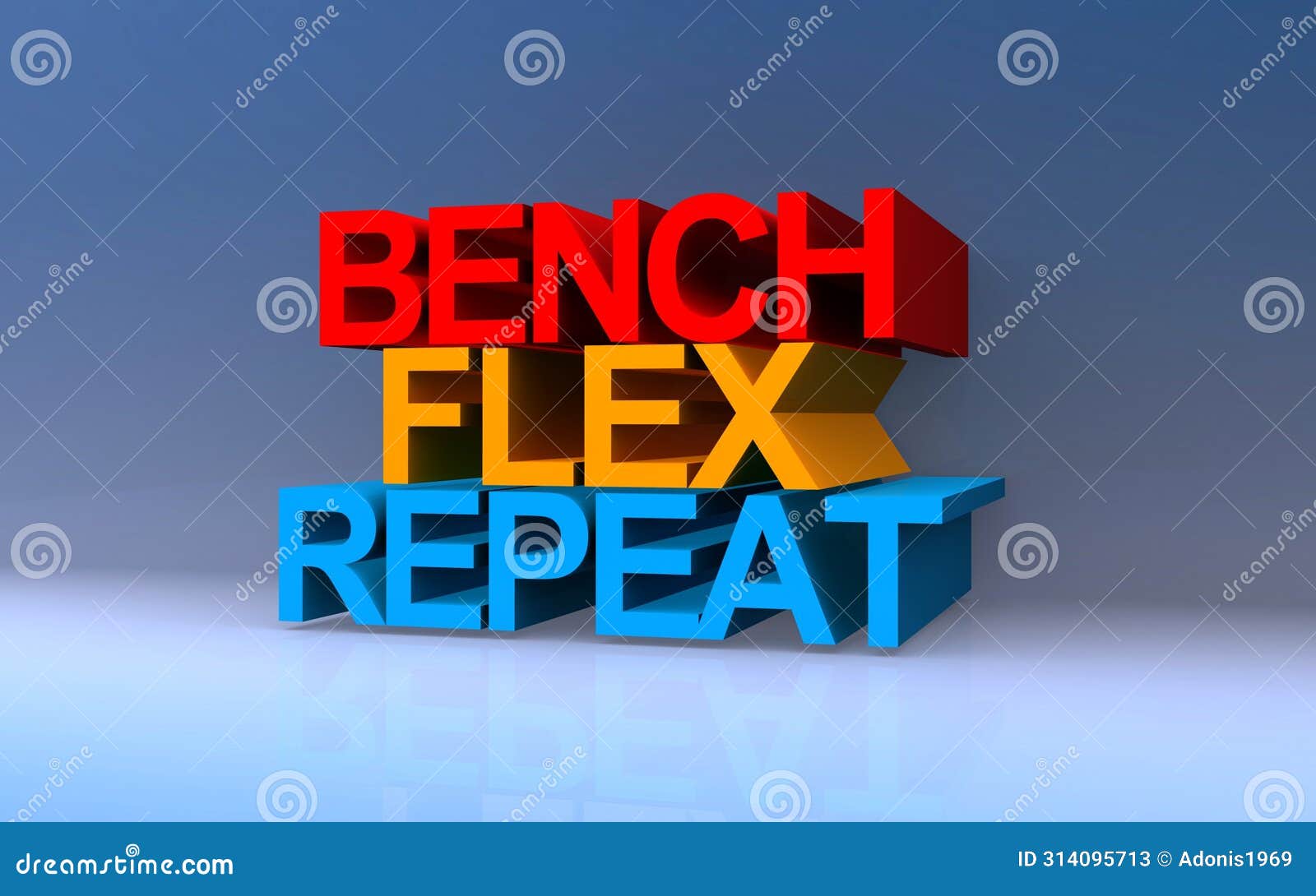 Bench flex repeat on blue stock illustration. Illustration of routine - 314095713
