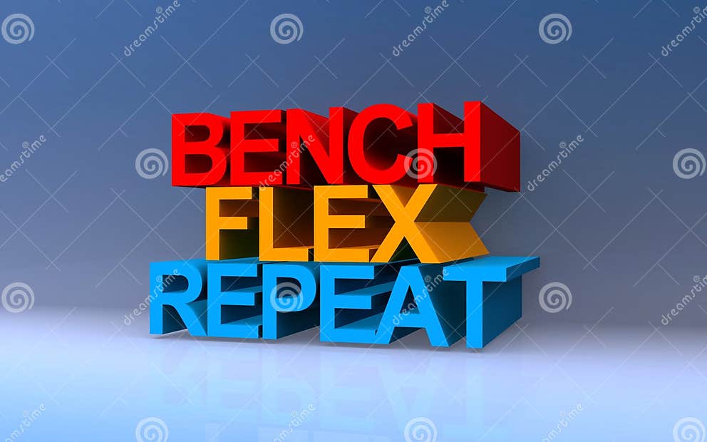 Bench flex repeat on blue stock illustration. Illustration of routine - 314095713