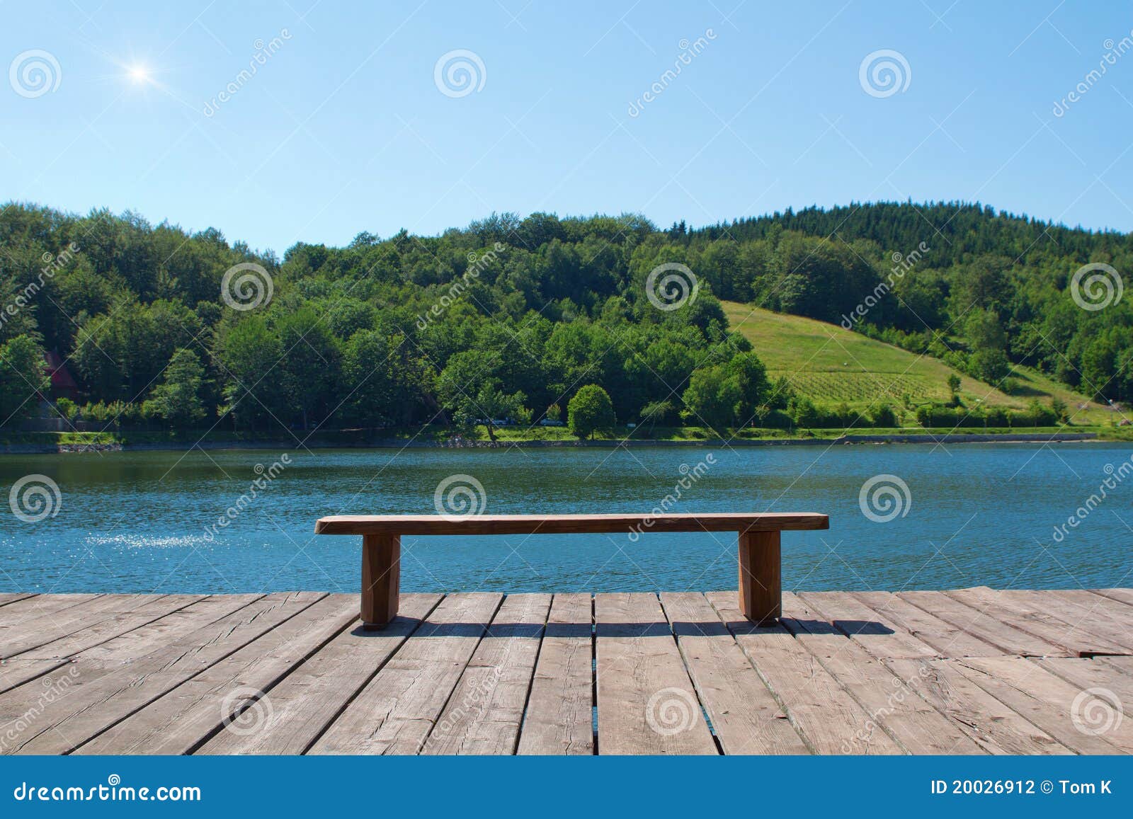 Bench in front of the lake stock photo. Image of outdoor - 20026912