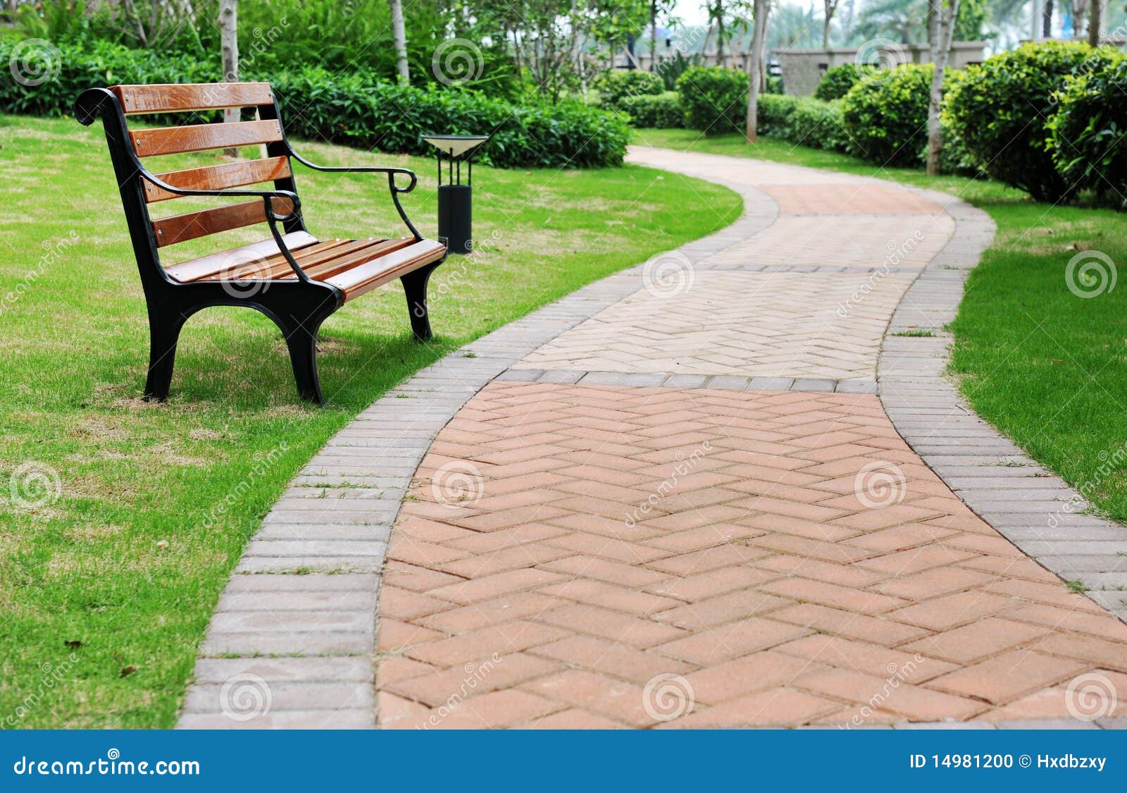 Bench in garden stock photo. Image of background, ornamental - 14981200