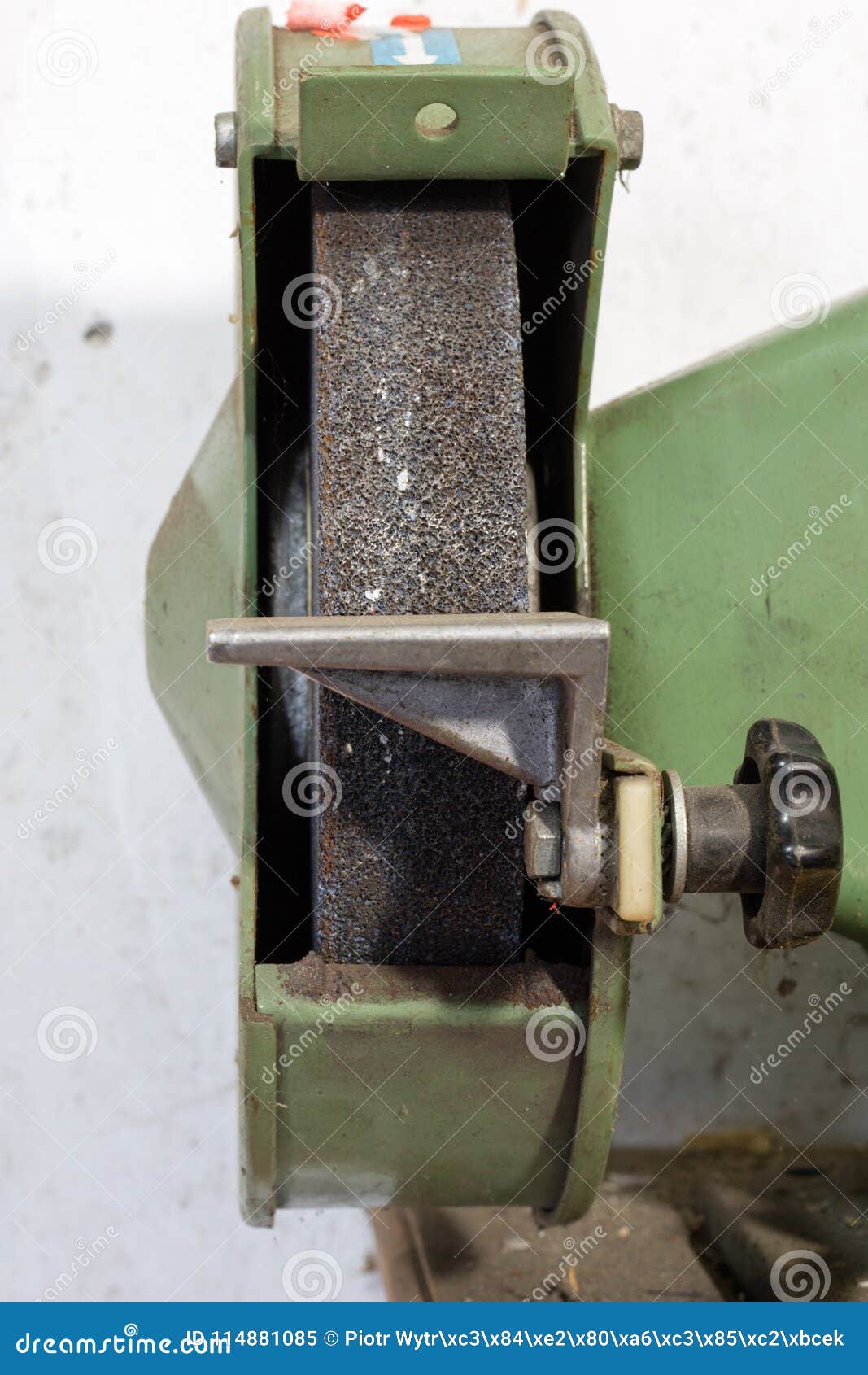 Bench Grinder for Locksmith S Work on a Wooden Table. Locksmith Stock ...