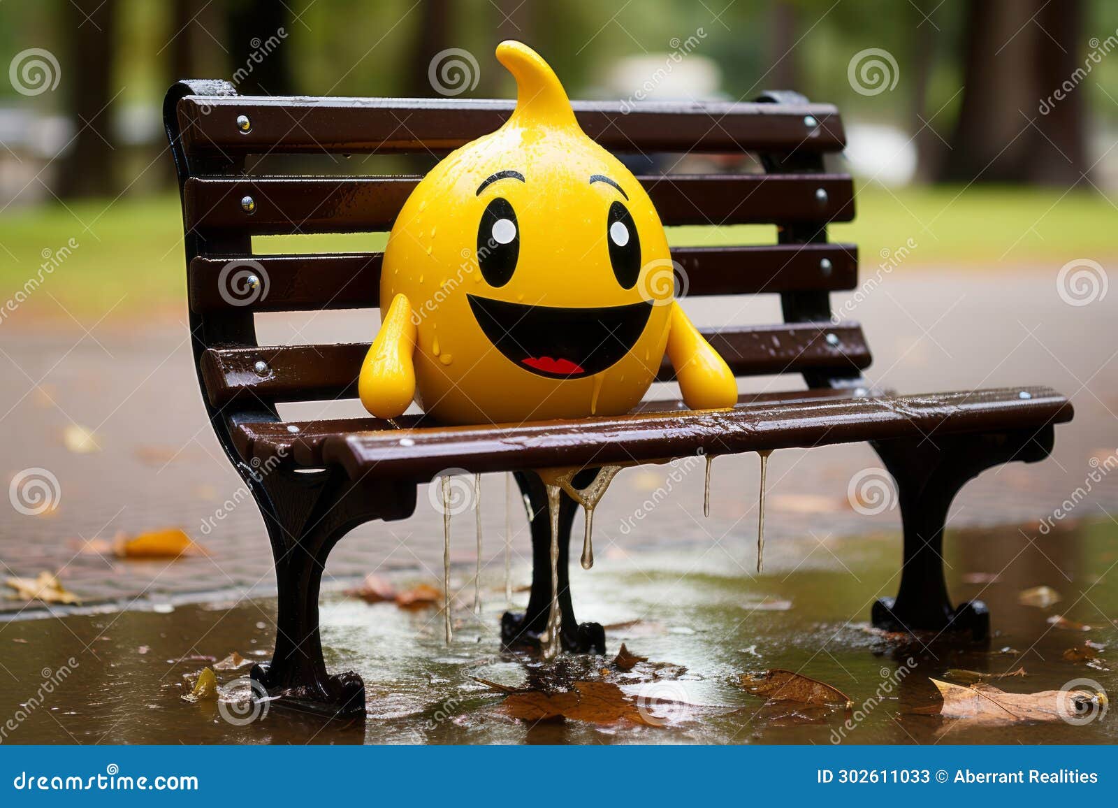 A Bench that Has a Smiley Face on it Stock Illustration - Illustration ...