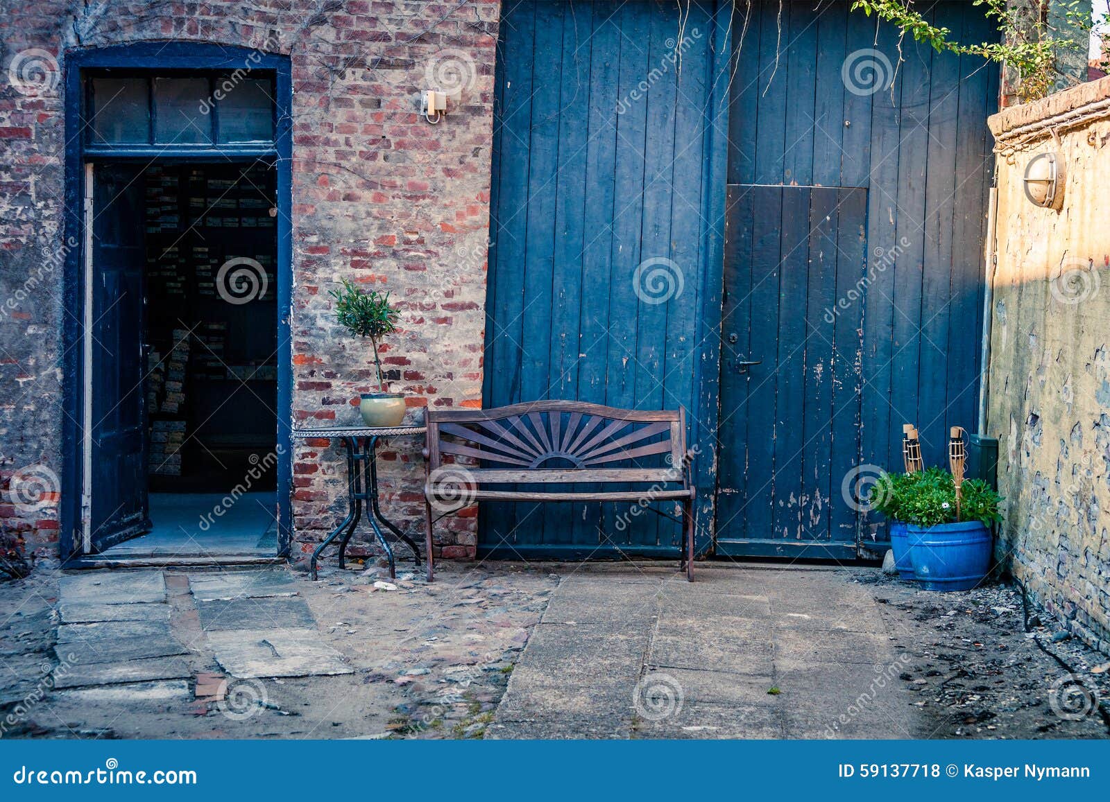 Bench at a house facade stock photo. Image of outdoor - 59137718