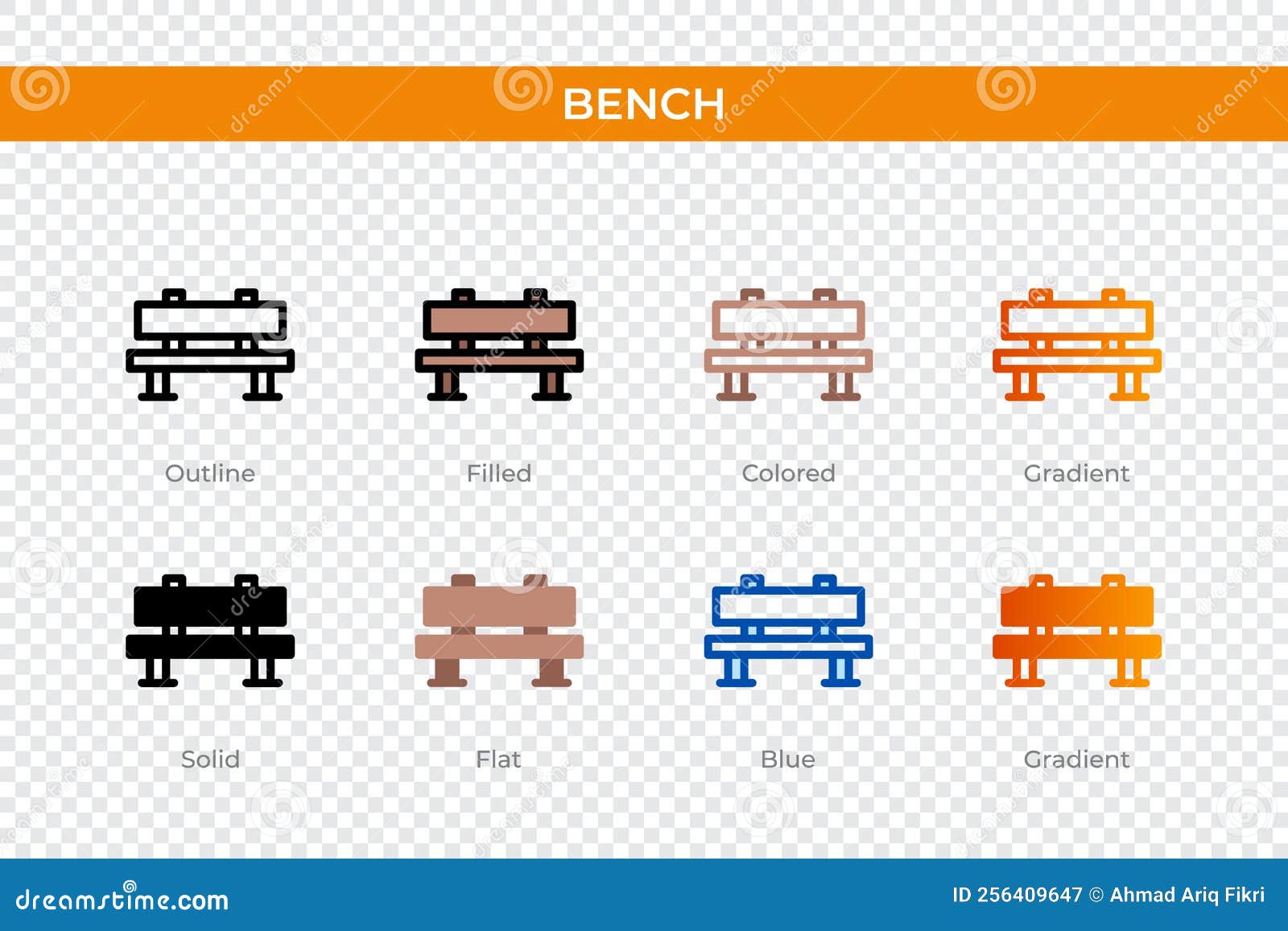 Bench Icon in Different Style. Bench Vector Icons Designed in Outline ...