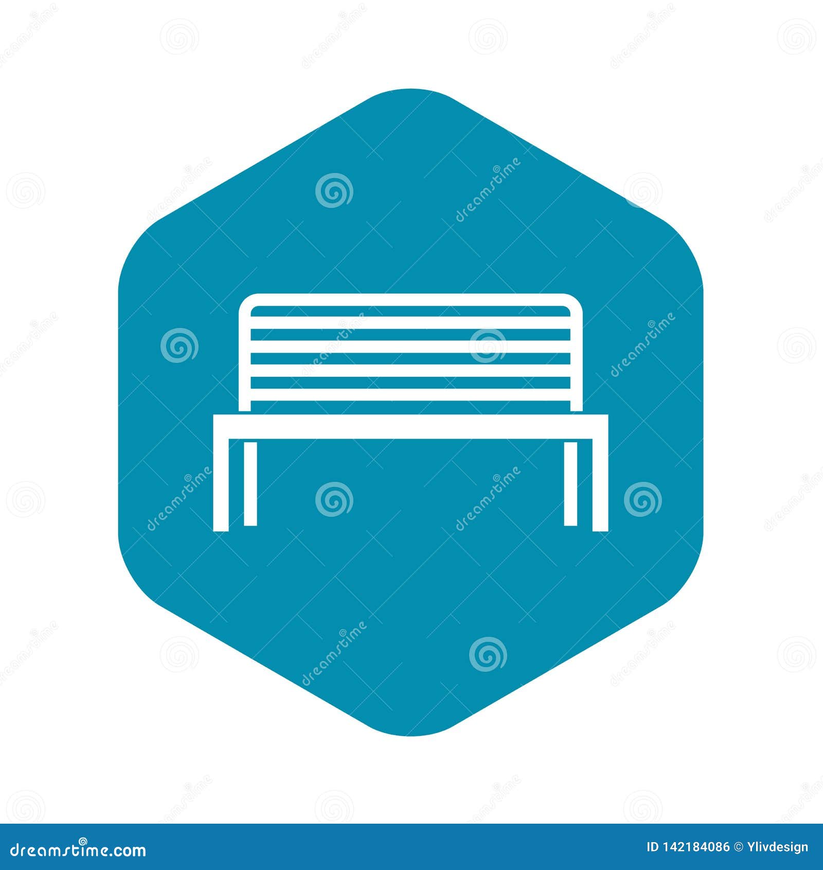 Bench icon, simple style stock vector. Illustration of elegance - 142184086