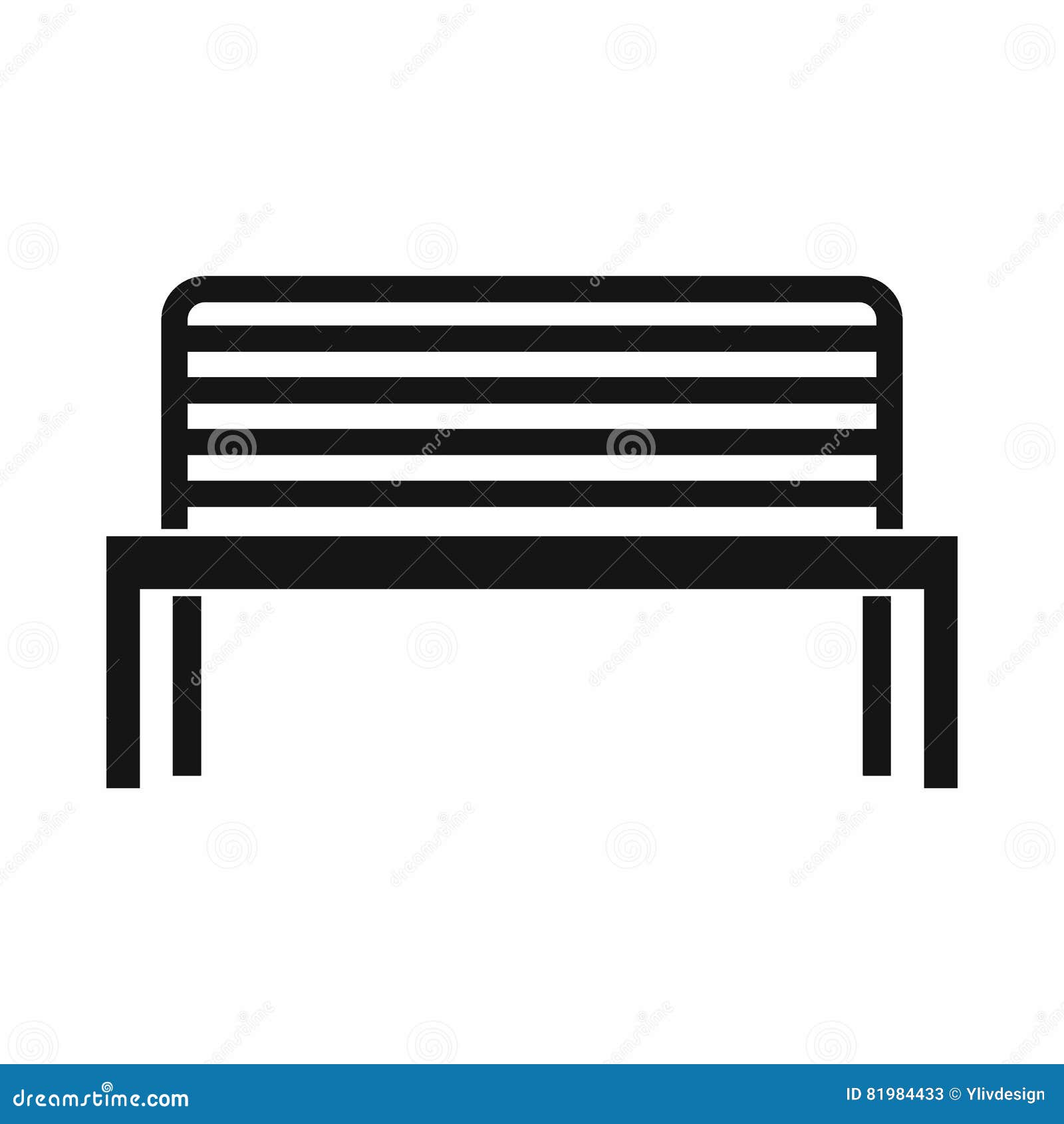 Bench icon, simple style stock vector. Illustration of rest - 81984433