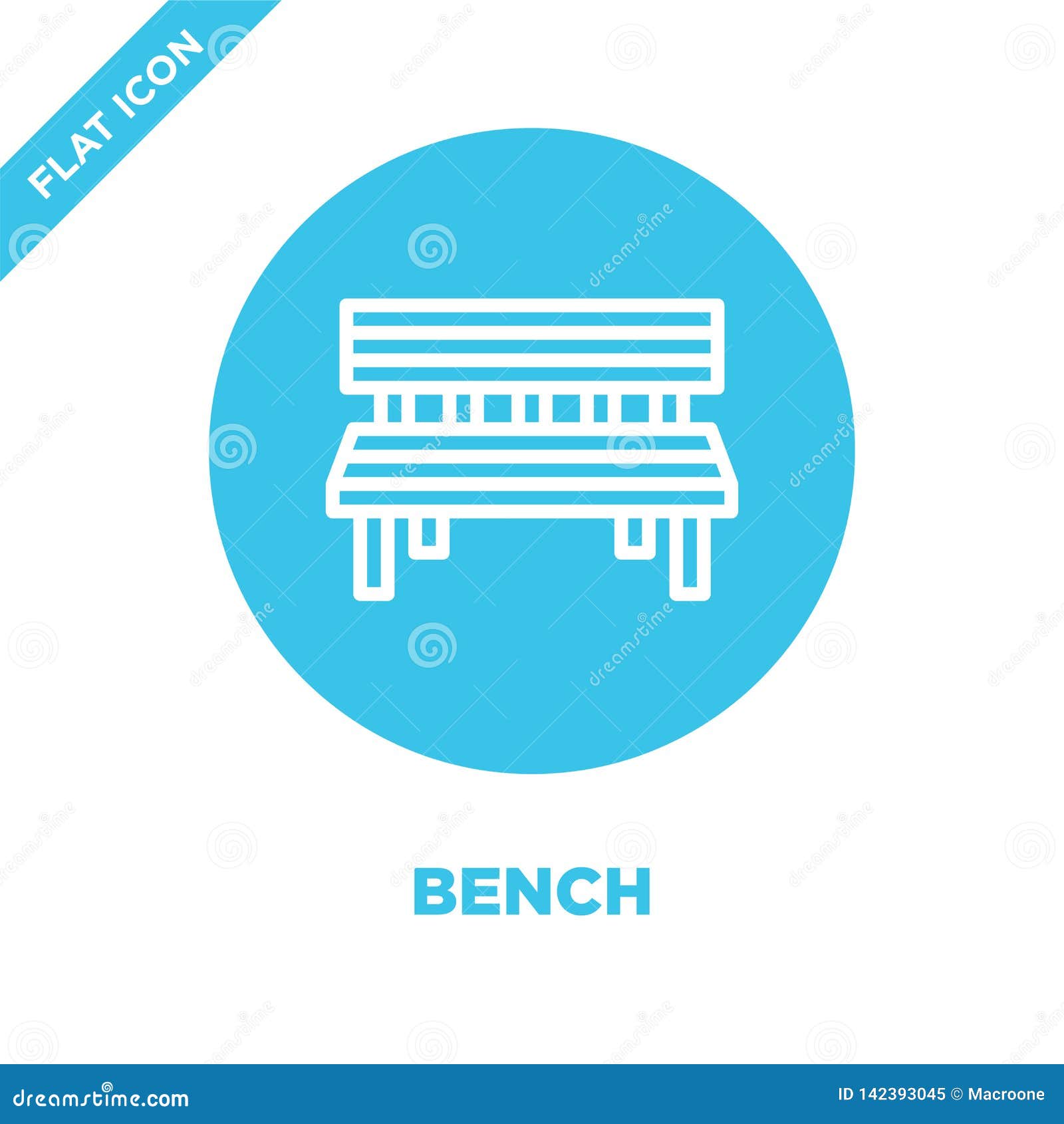 Bench Icon Vector from Furnitures Collection. Thin Line Bench Outline ...