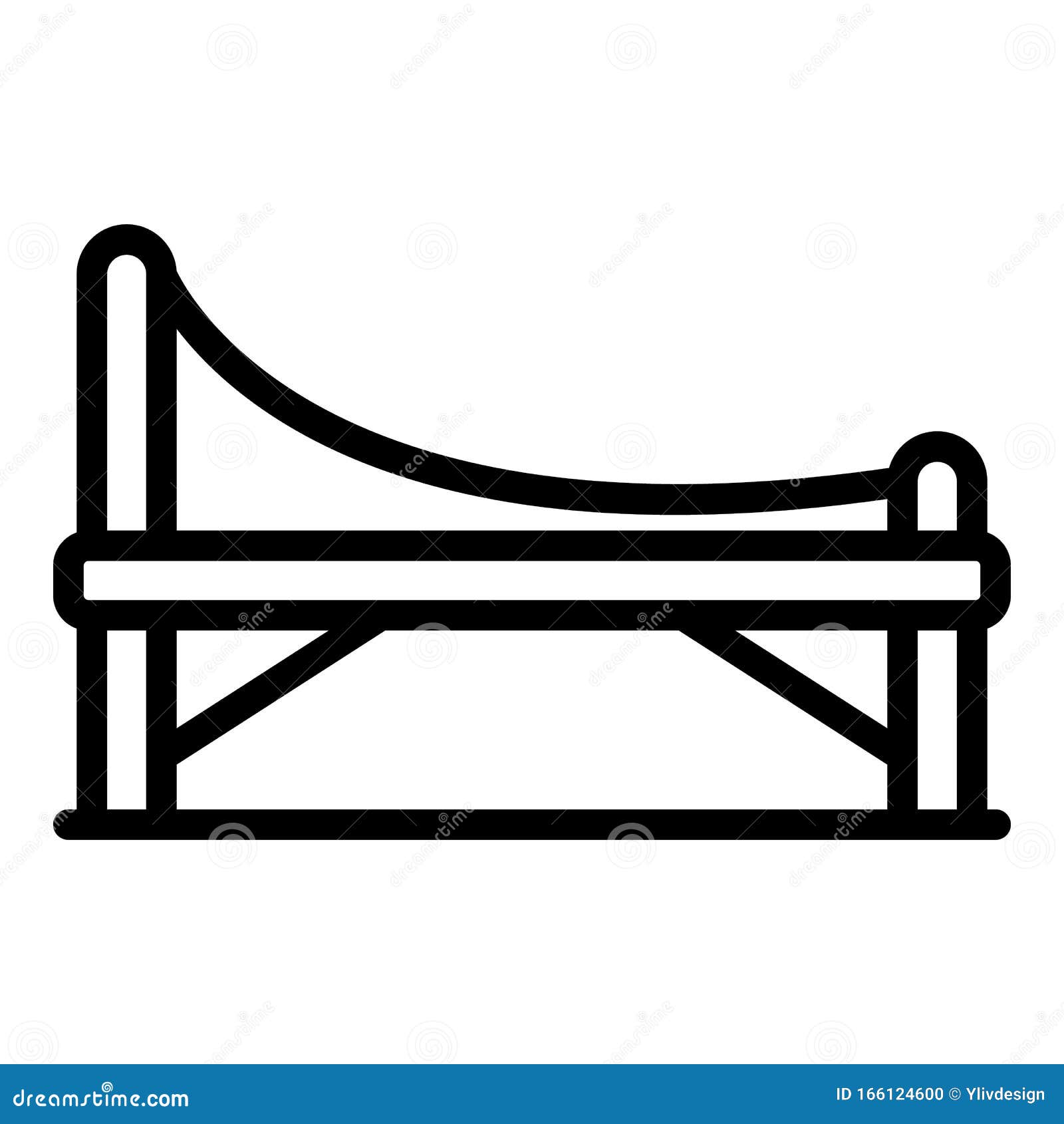 Bench with Intricate Back Icon, Outline Style Stock Vector ...