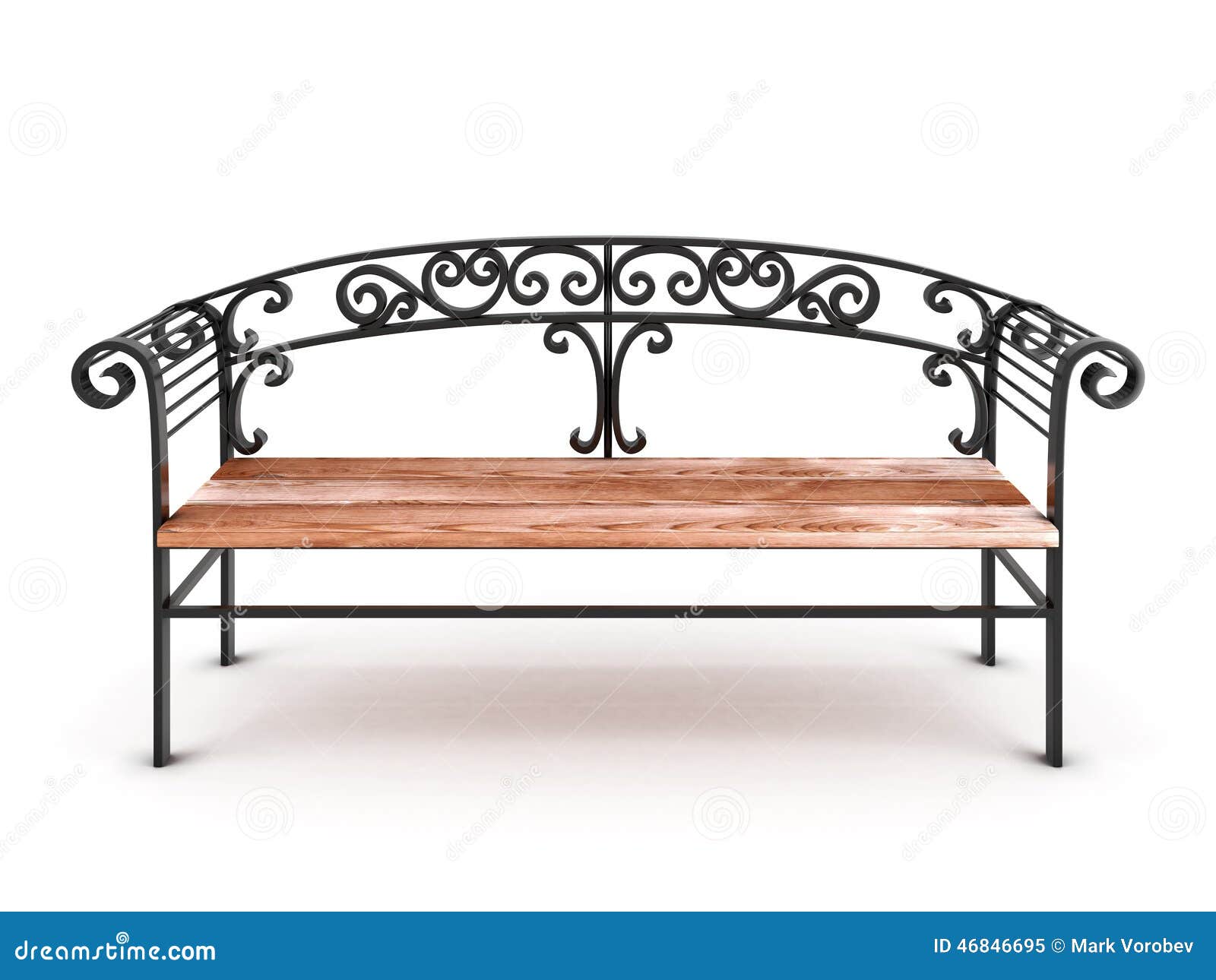 Bench Isolated on a White Background. Stock Illustration - Illustration ...