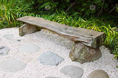 Bench in Japanese Garden stock photo. Image of stones - 2487992