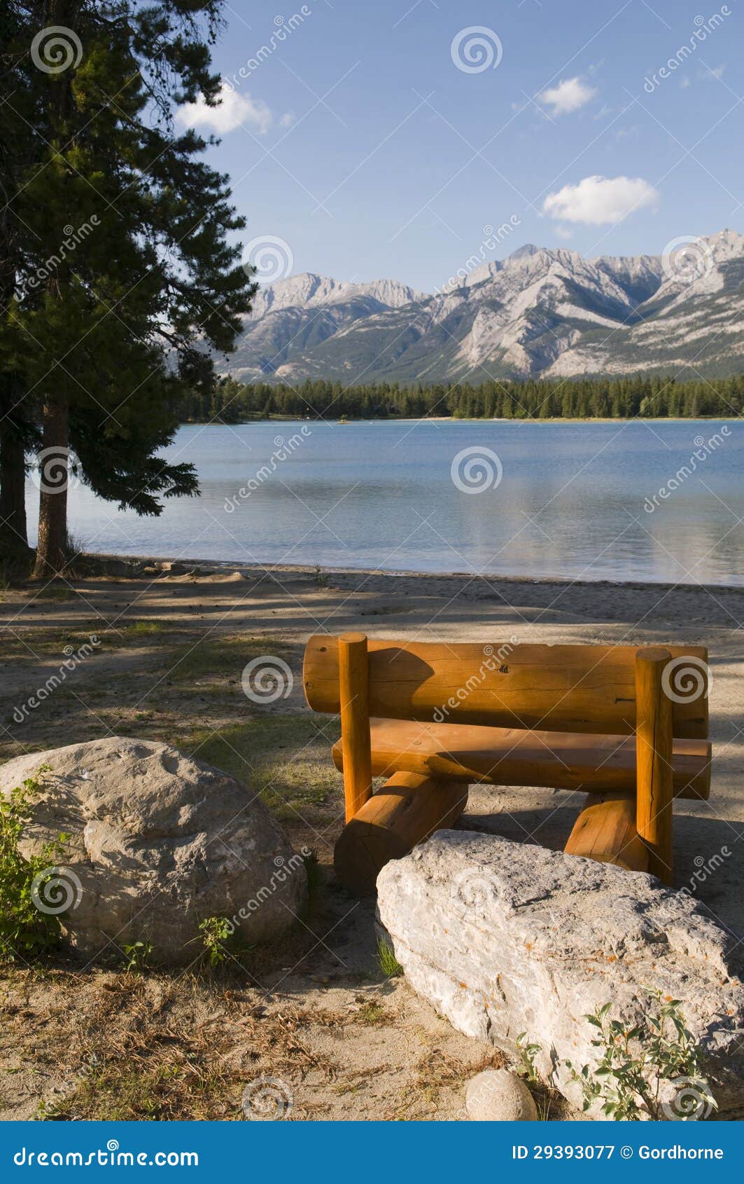 Bench at the Lake stock image. Image of beach, blue, rural - 29393077