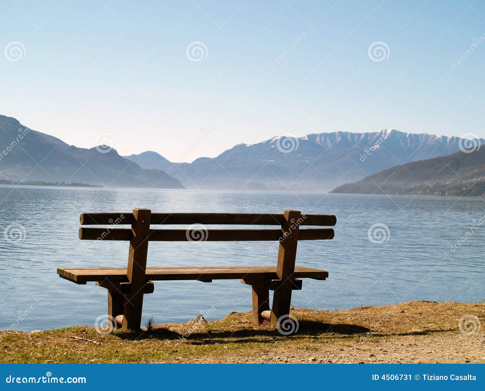 Bench at lake stock image. Image of landscape, peaceful - 4506731