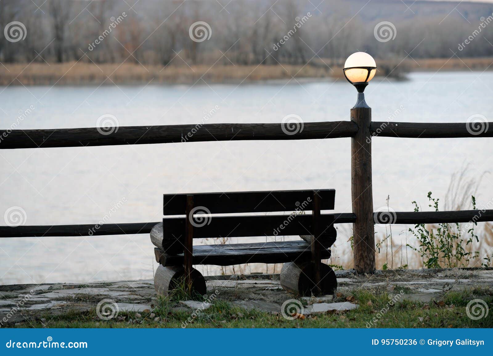 The Bench and Lanterns are a Beautiful Place for Solitude Over the ...