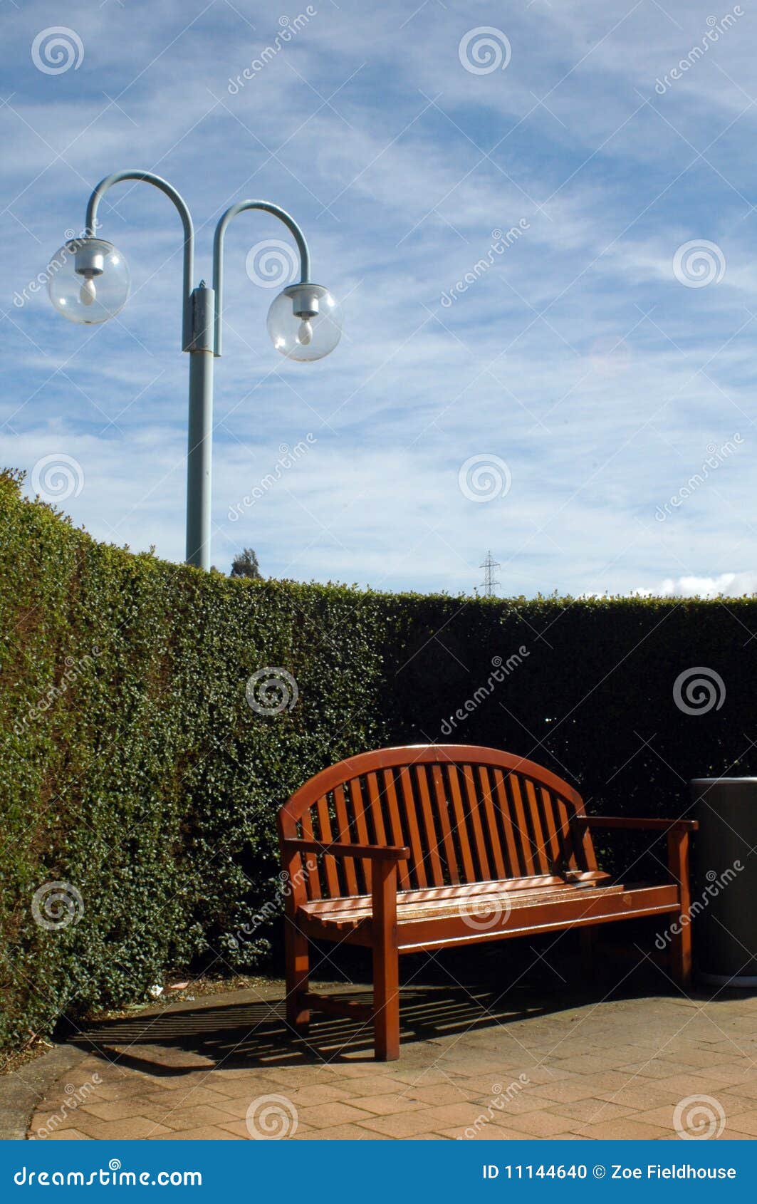 Bench and lights stock photo. Image of country, blue - 11144640