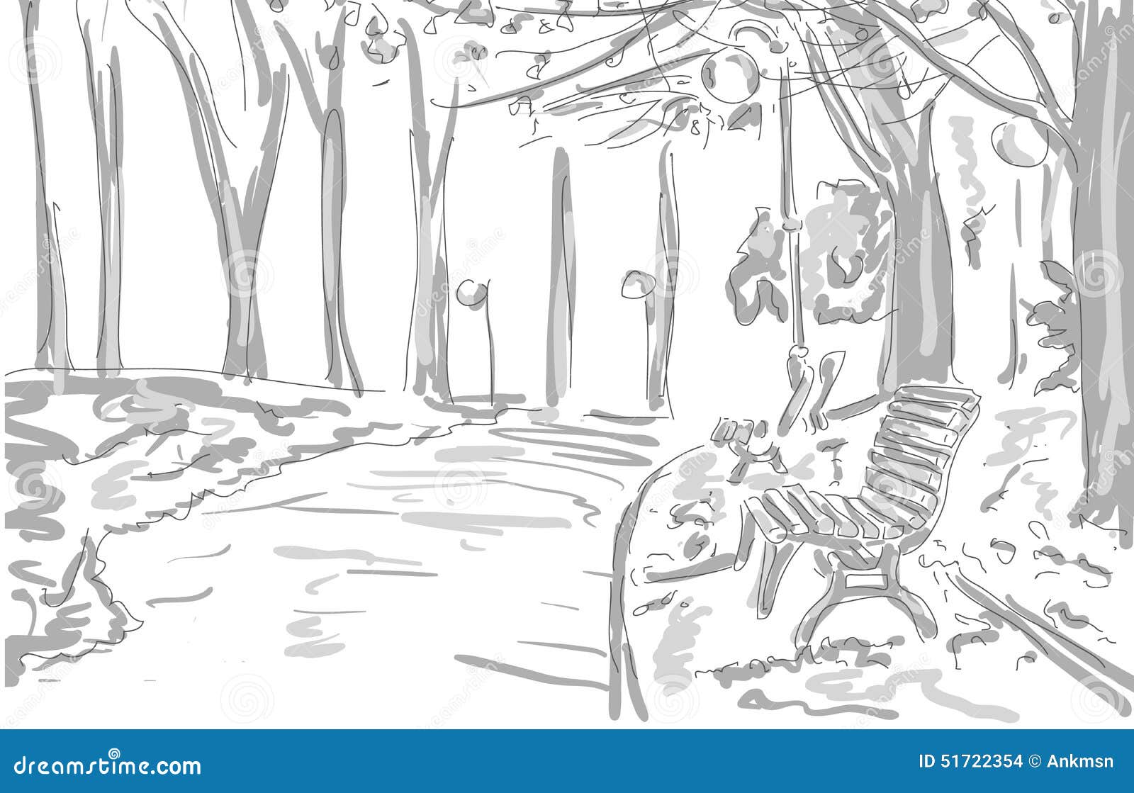 How To Draw A Park Bench